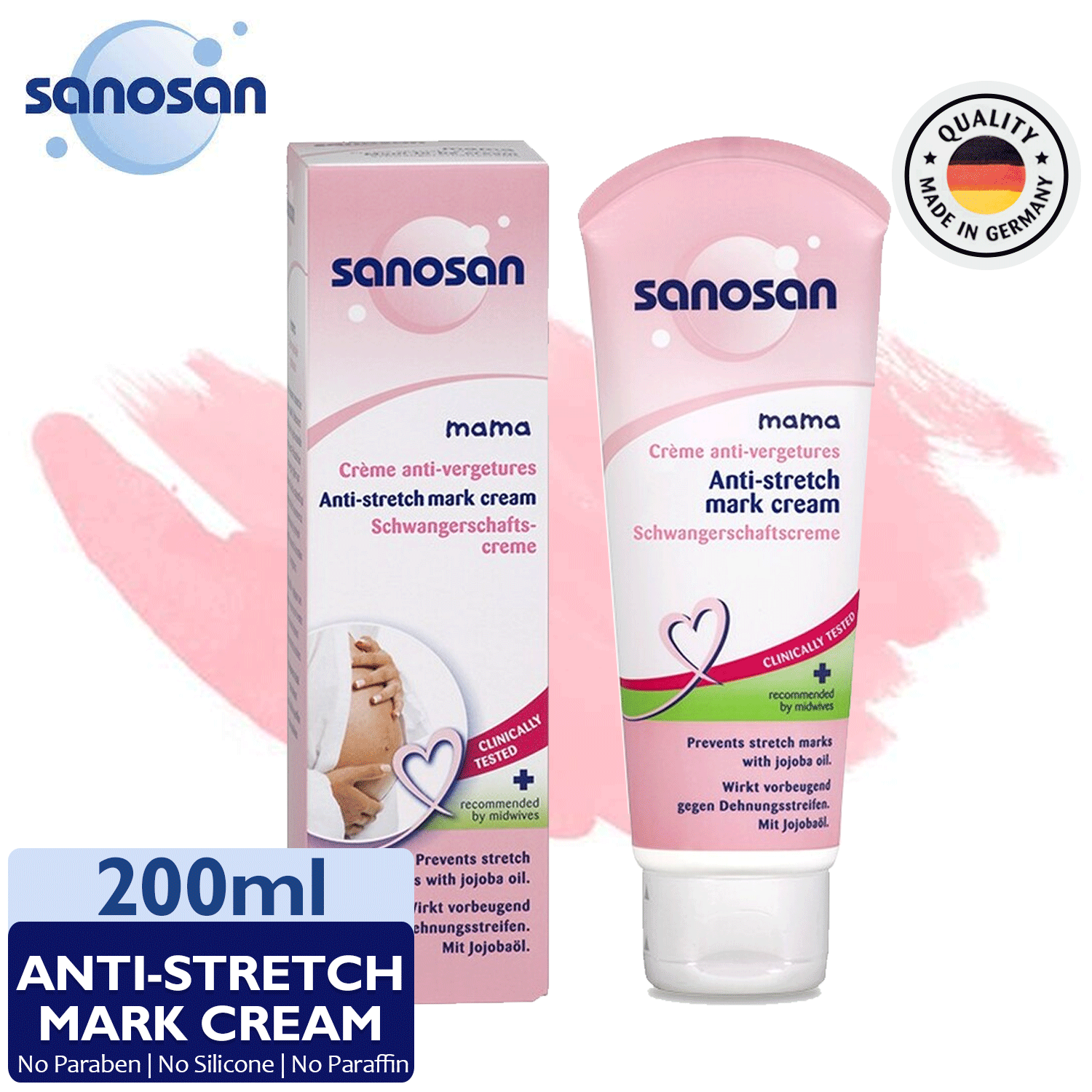 Sanosan Mama Mom-to-be Anti Stretch Mark Cream 200ml Stretch Mark ...