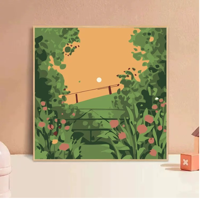 20x20cm Framed Digital Painting Pagpipinta DIY Canvas Acrylic Paint ...