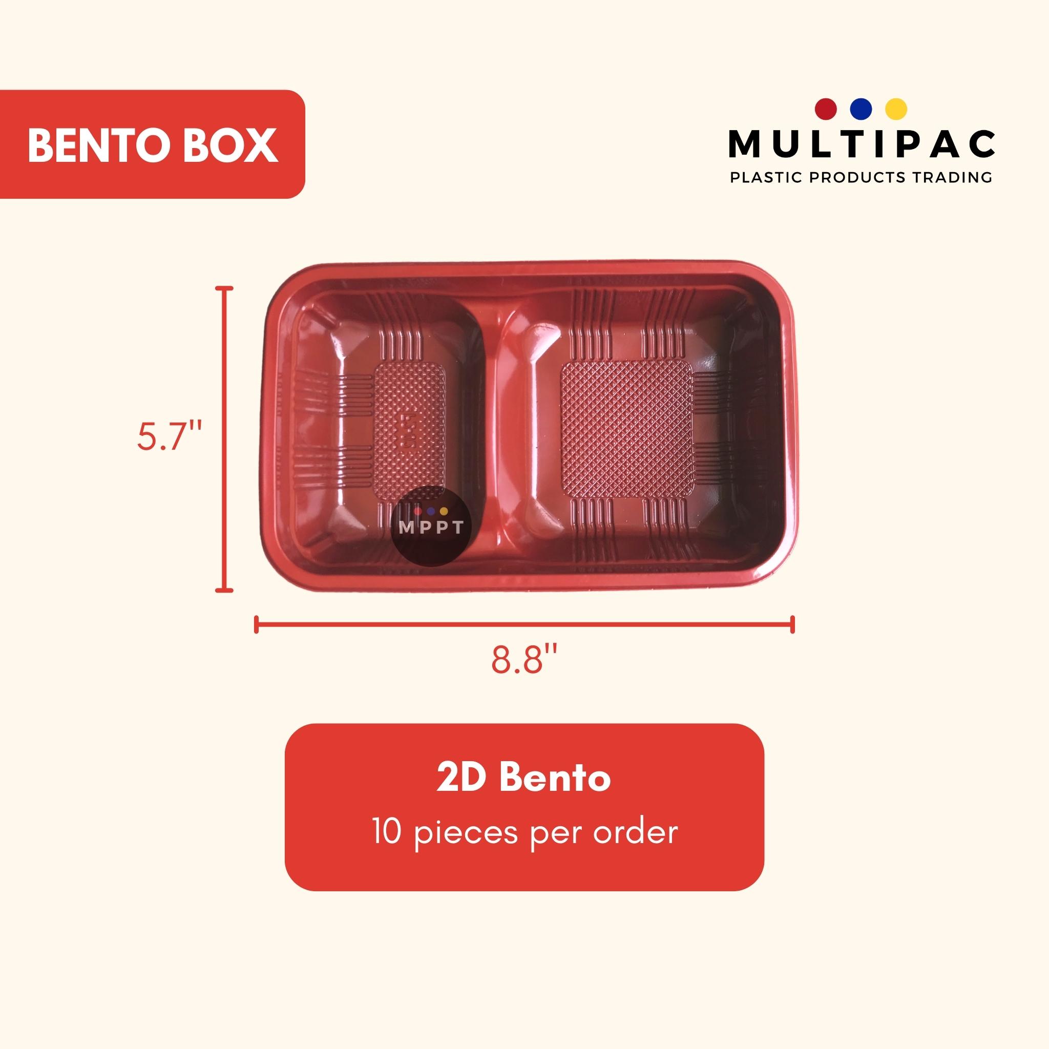 [10 PCS] - Bento Boxes Red and Black with Thick Lid (2D, 3D, 4D, 5D ...