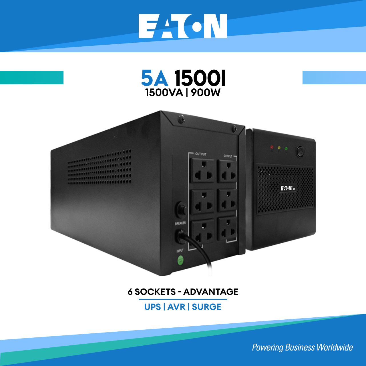 Eaton 1500VA-900W Uninterruptible Power Supply, 5A1500I-NEMA, Advantage ...
