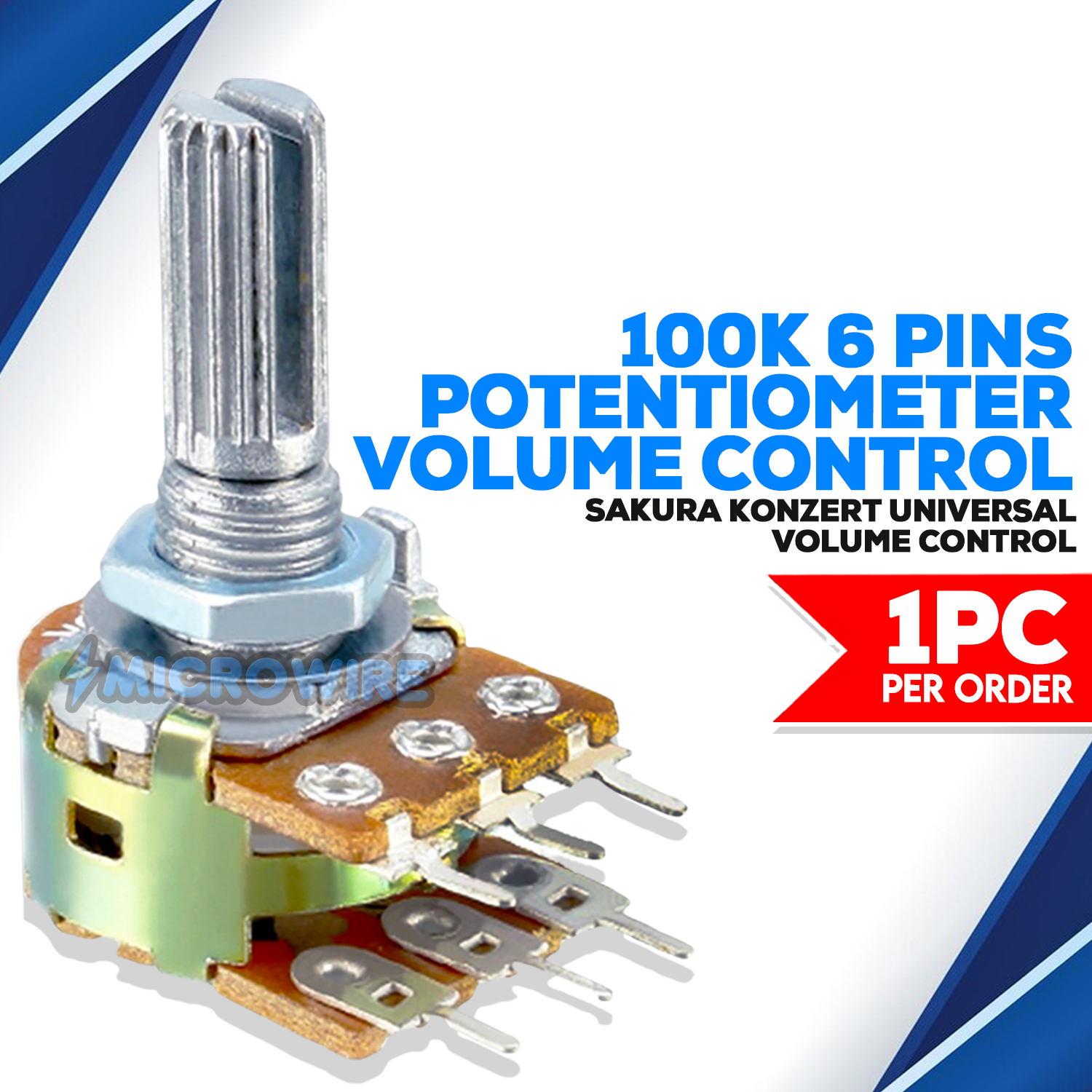 100K 8 Pins Stereo Potentiometer Volume Control | Lazada PH