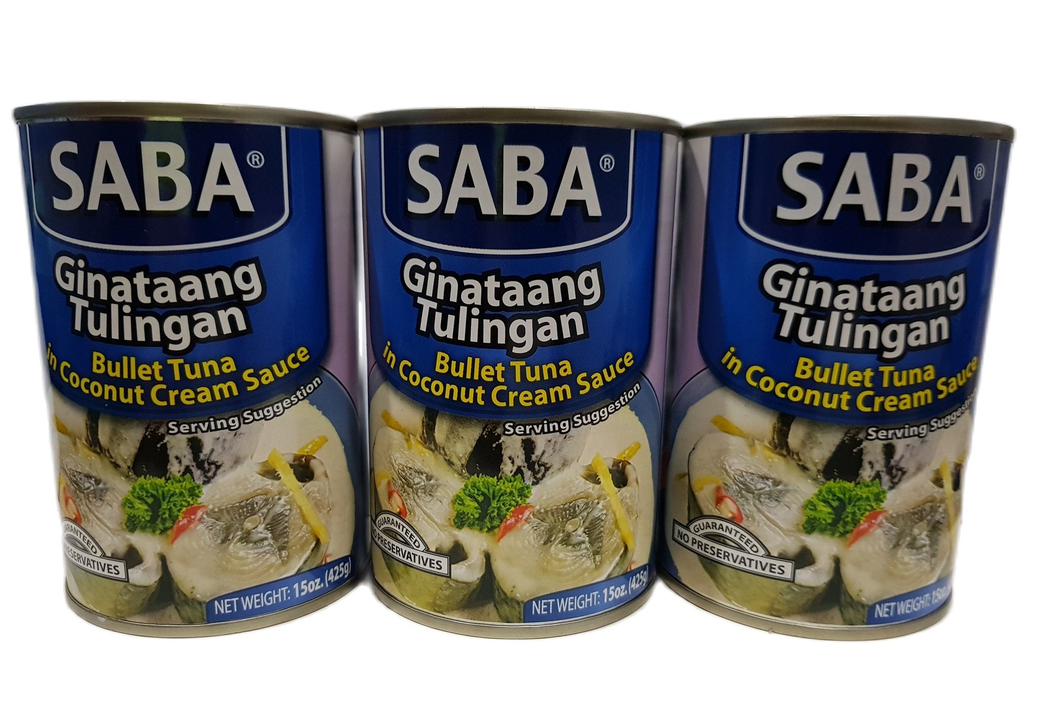 SABA Ginataang Tulingan, Bullet Tuna in Coconut Cream Sauce (pack of 3 ...