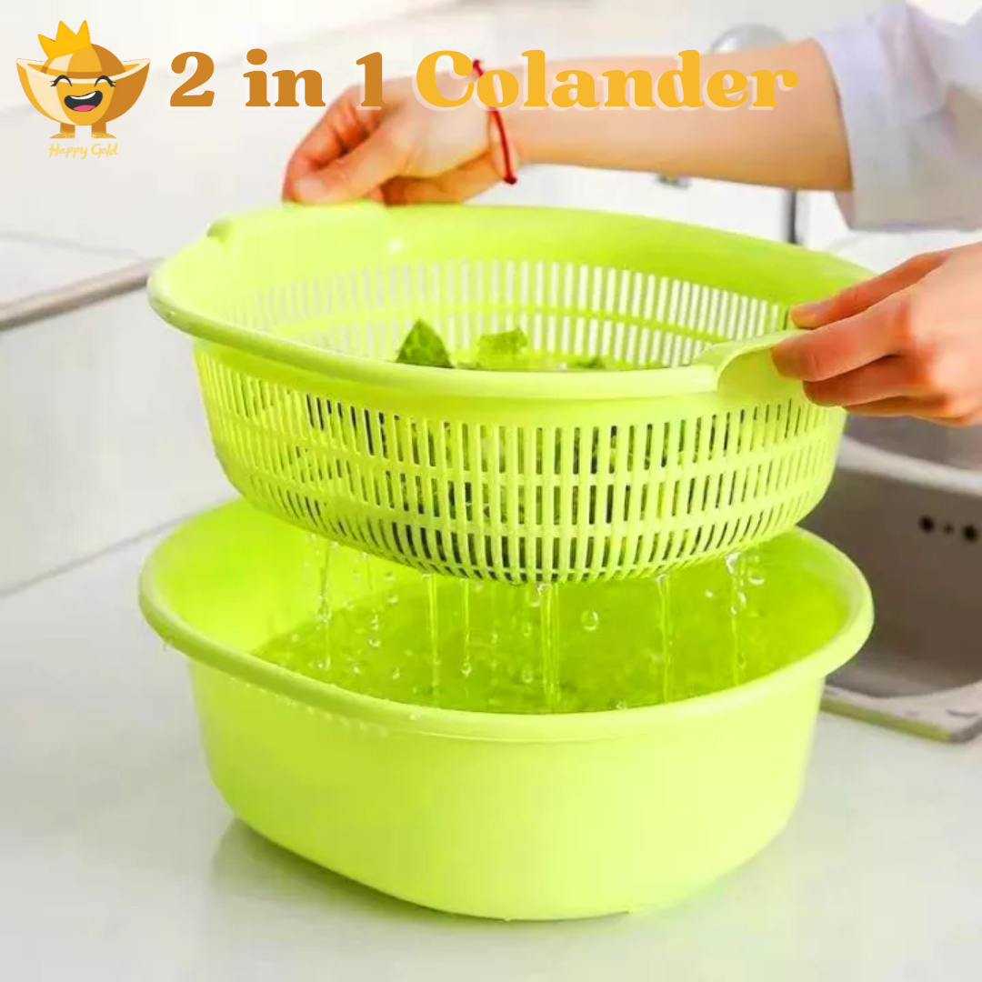 𝓗𝓖 2 in 1 Strainer Kitchen Storage Plastic Sink Strainer Washing Double ...