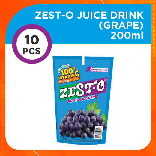 Zest-O Juice Drink Grape (10 x 200ml) | Lazada PH