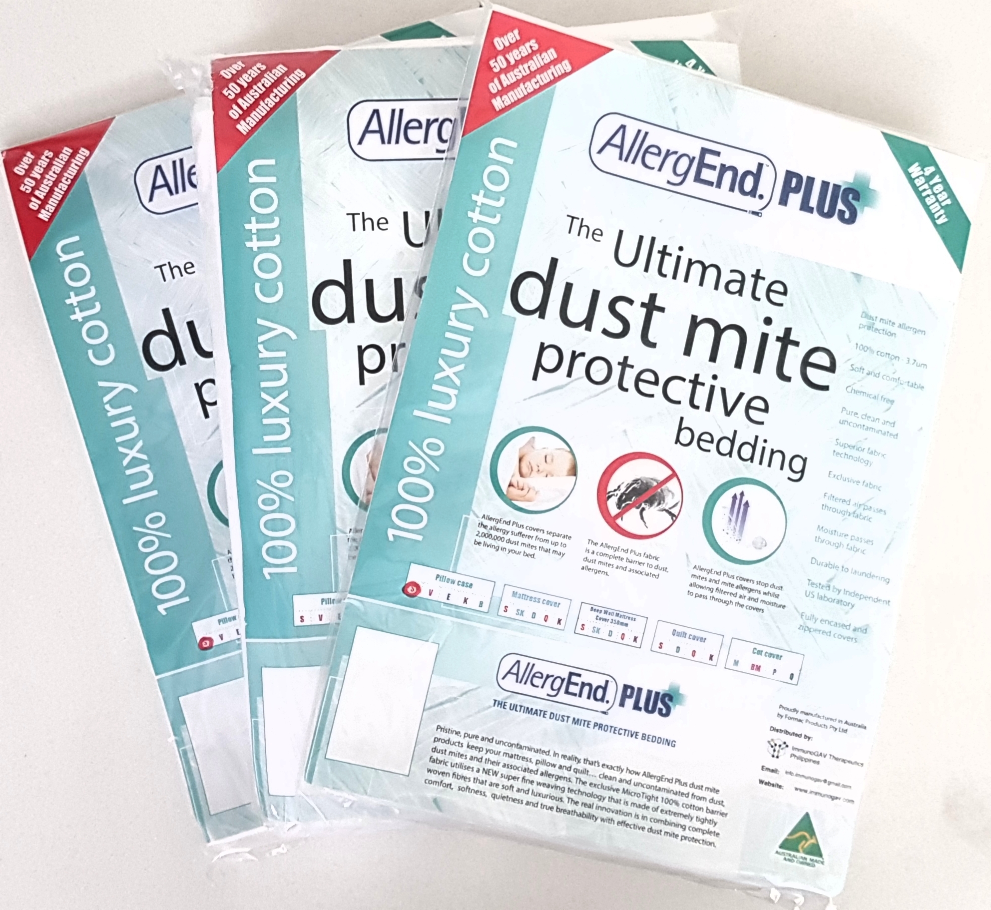 100% Authentic ALLERGEND PLUS Dust Mite Protective Mattress Cover with ...