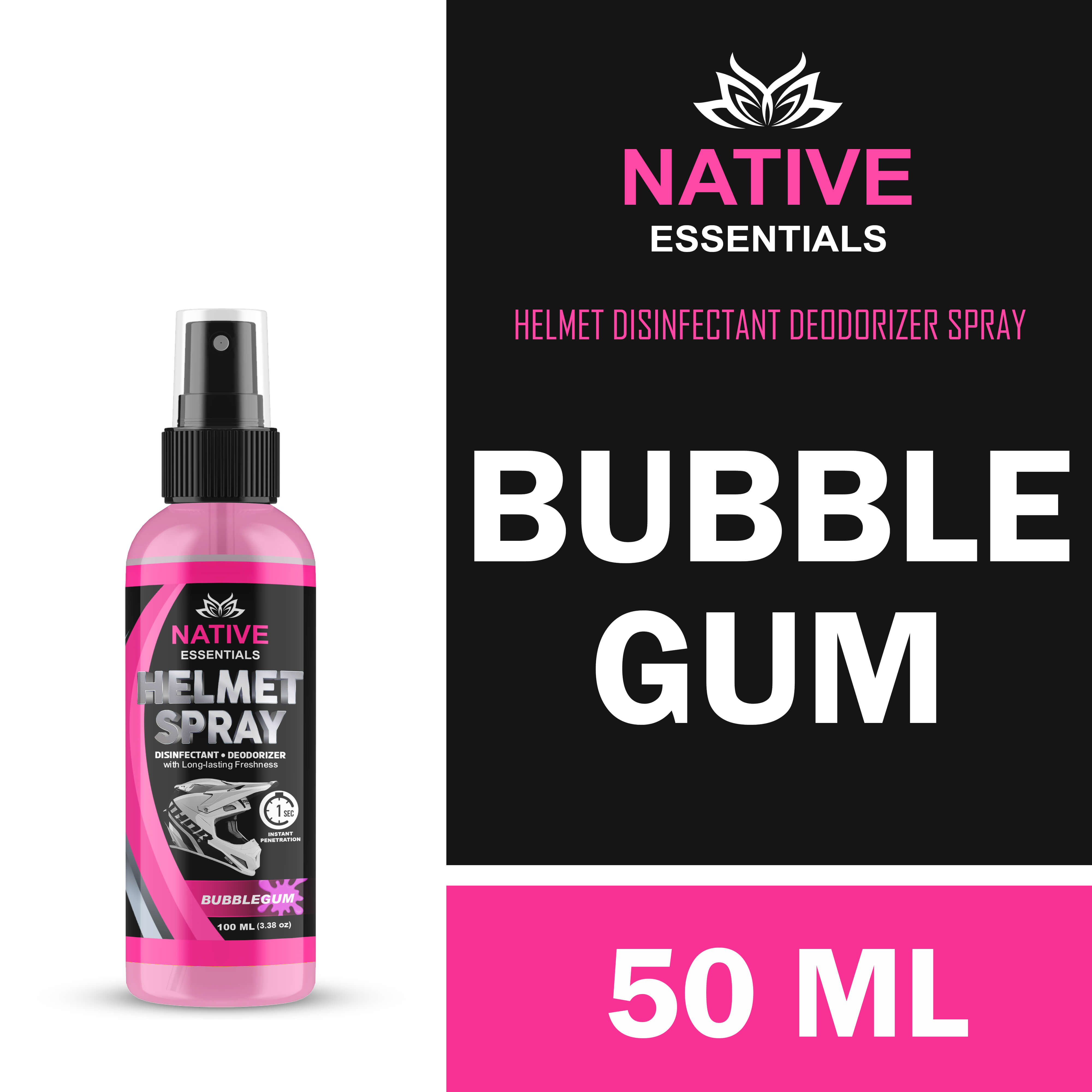 (Bubblegum scent) HELMET DISINFECTANT DEODORIZER SPRAY antibacterial ...