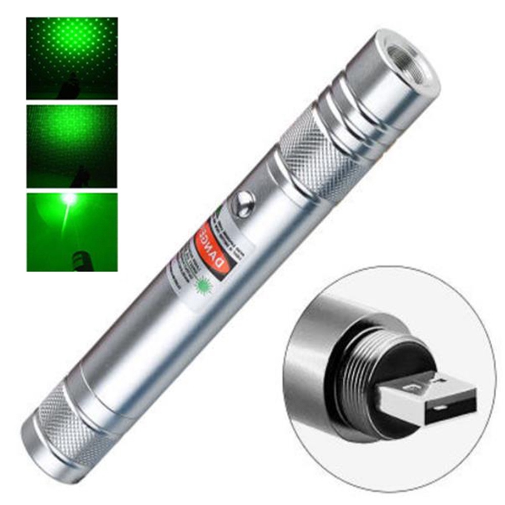 ☸♞ USB Rechargeable GREEN LASER Pointers 532nm 10000m High Power Laser 303 Lazer Burning ...