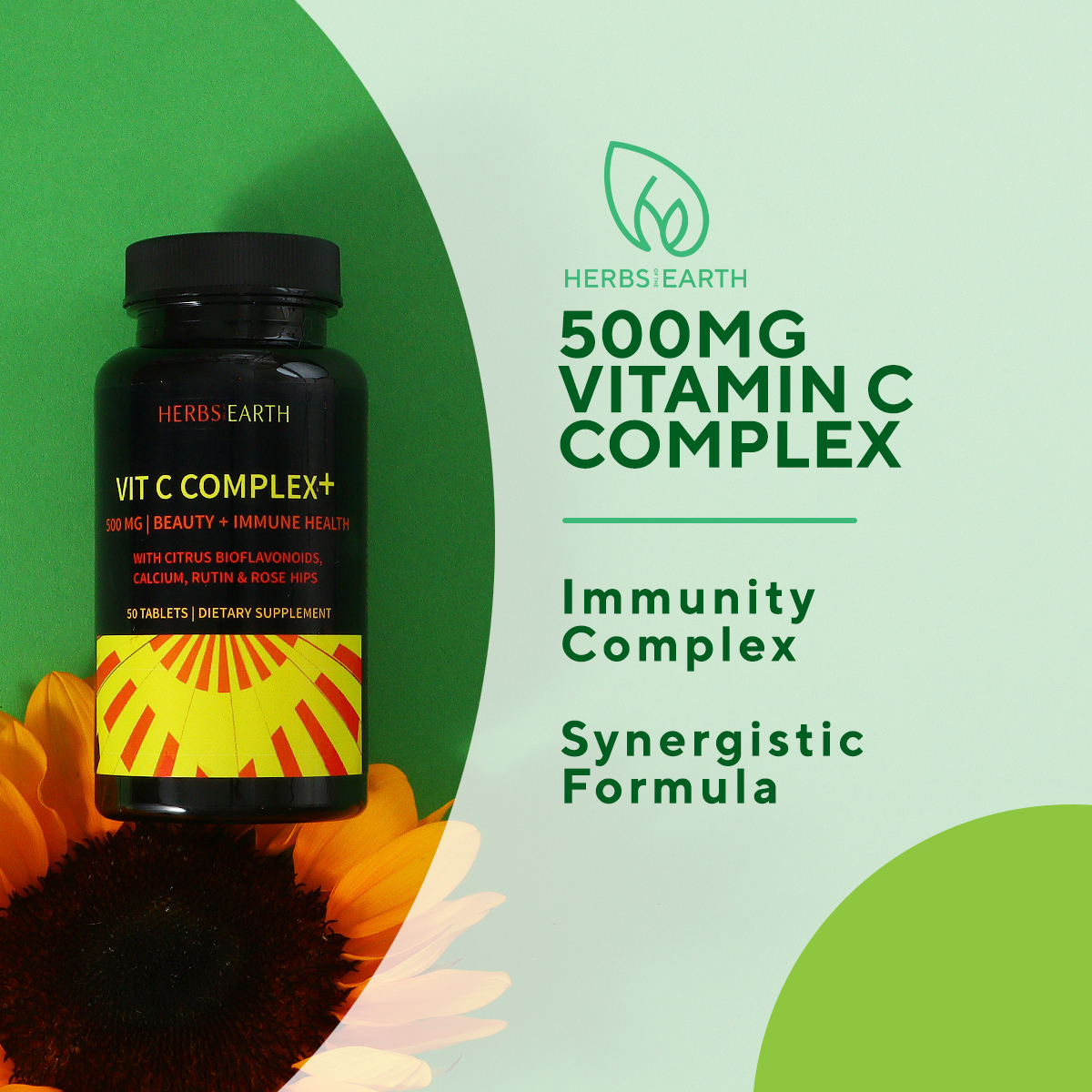 Vitamin C 500MG + Immunity Complex Flu Fighter with Calcium, Citrus ...