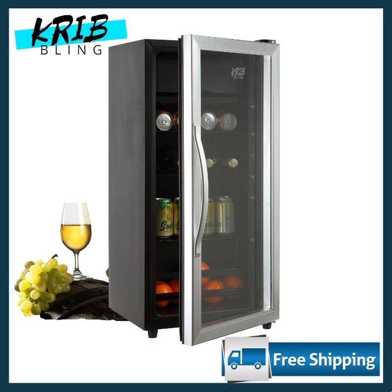 KRIB BLING Beverage Refrigerator and Cooler Mini Ice Bar Refrigerator ...