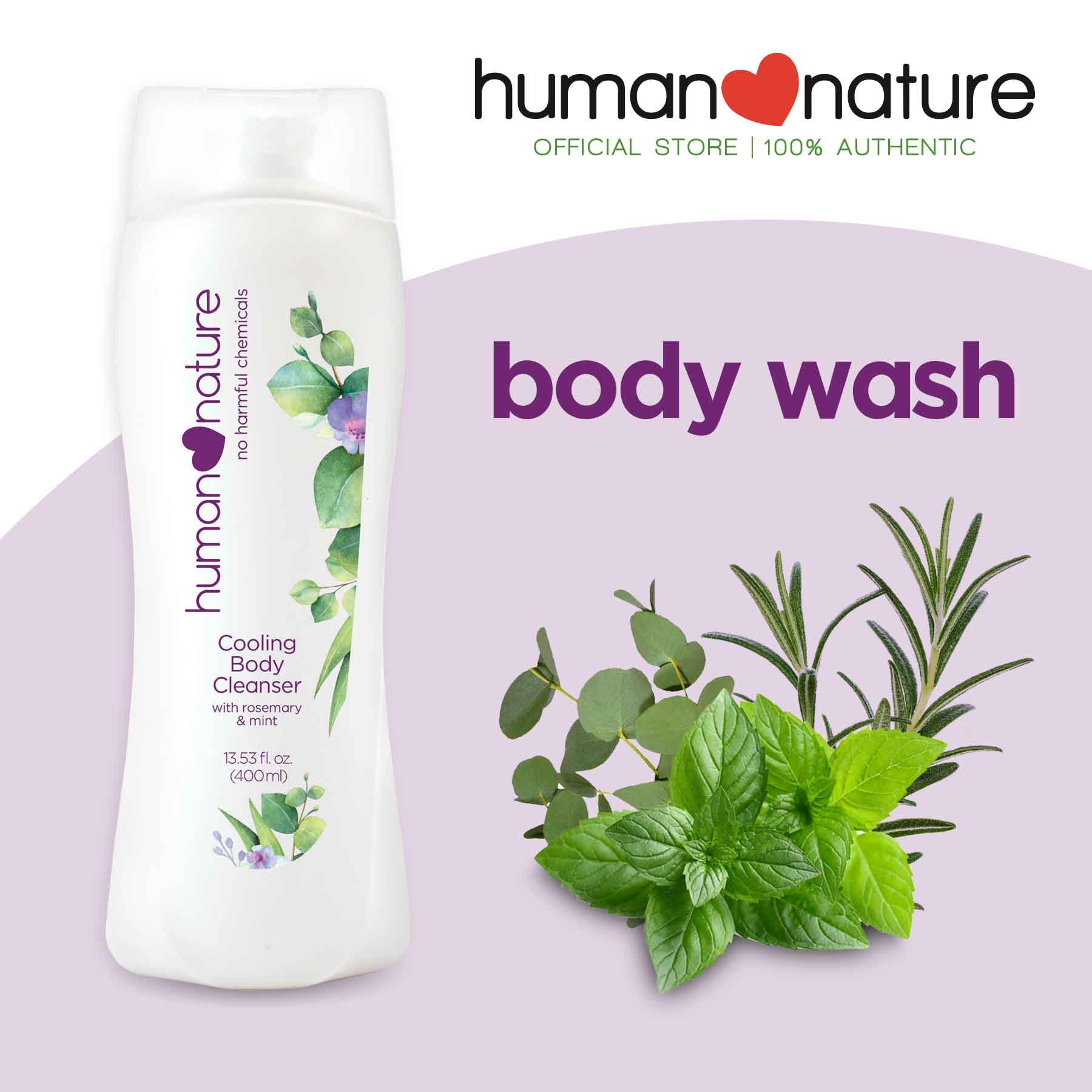 Human Nature Cooling Body Cleanser with Invigorating Rosemary and mint ...