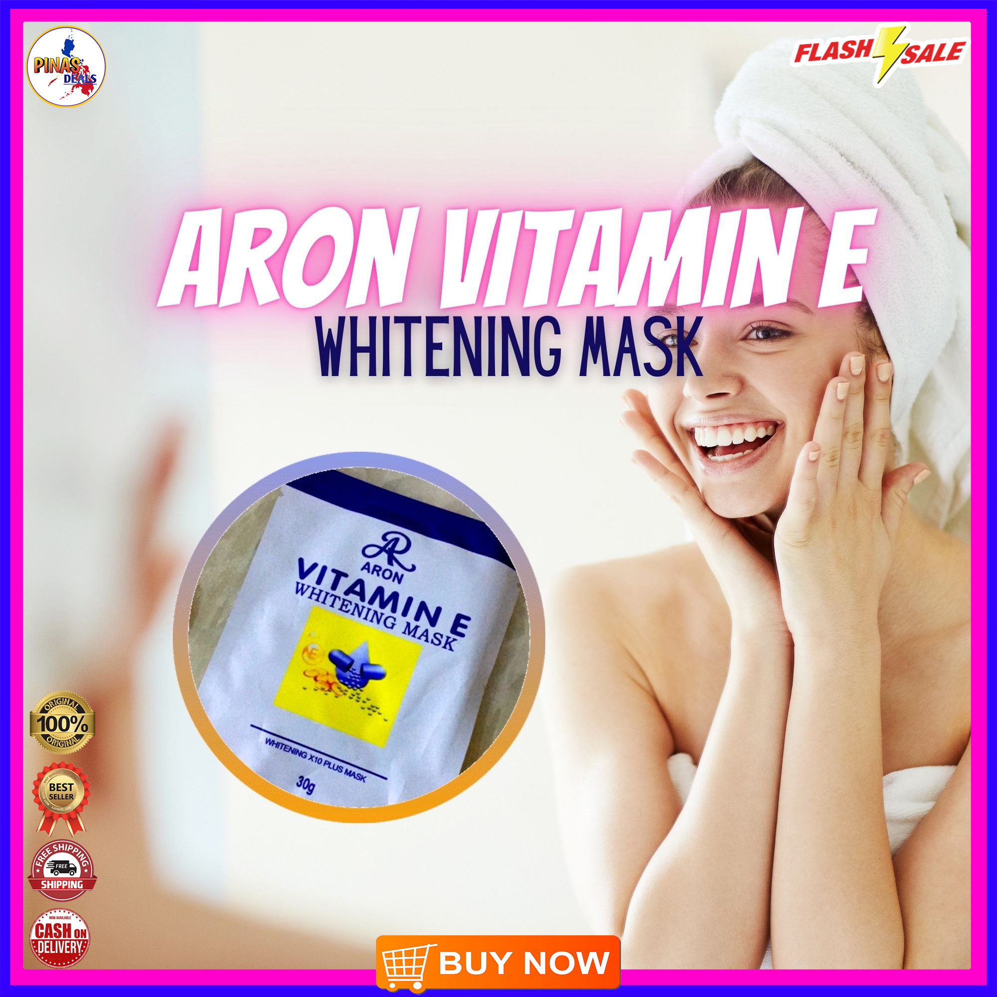 ORIGINAL ARON VITAMINE E WHITENING MASK 30G MASK WHITENING SKIN FACE ...