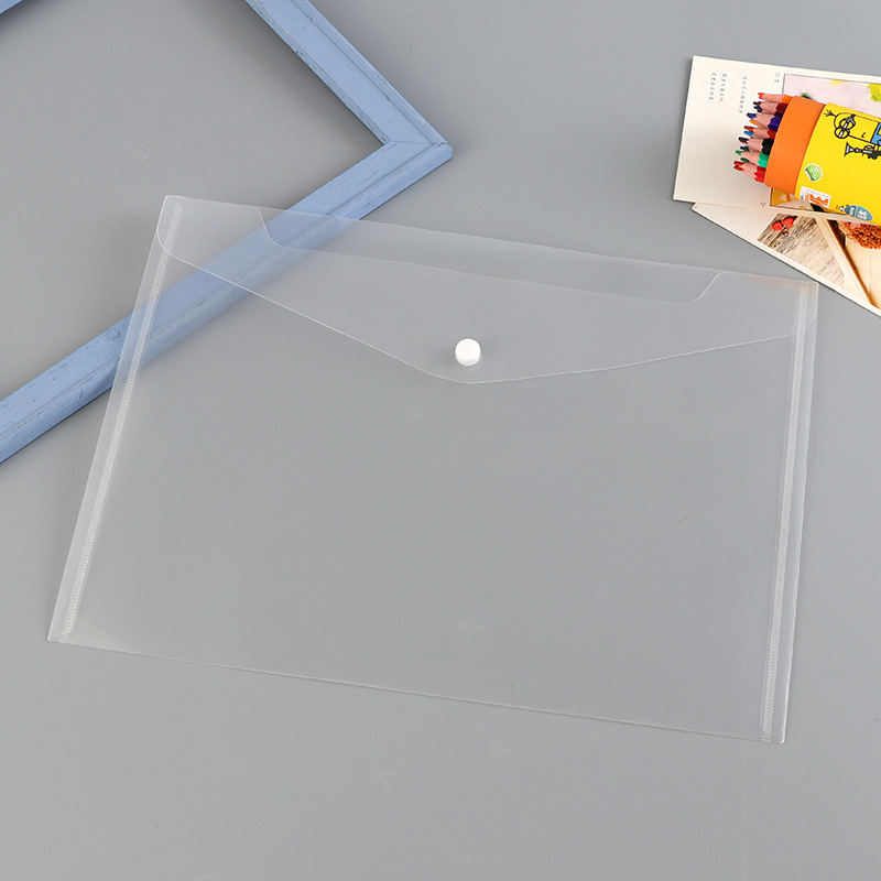 Transparent snap file bag a4 a5 pp plastic student file storage bag ...