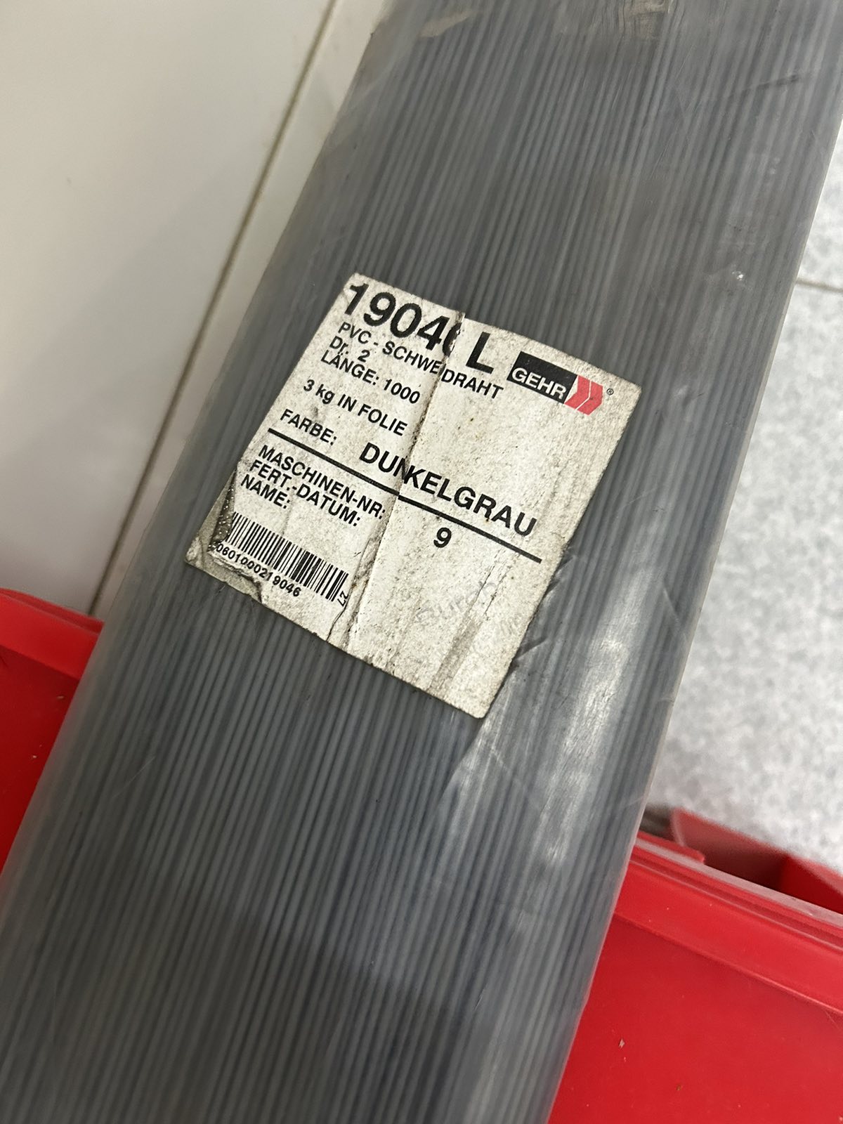 GEHR PVC Plastic Welding Rod 2mm diameter x 1 meter Dark Gray German ...