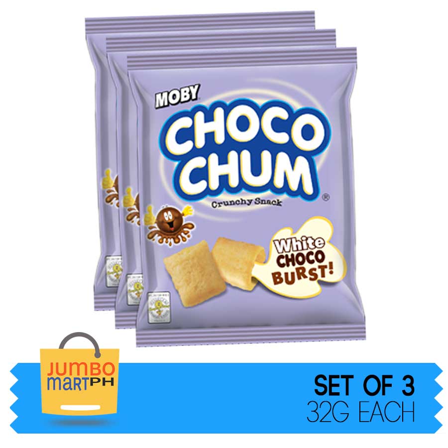 MOBY CHOCO CHUM WHITE CHOCO BURST CRUNCHY SNACK 32G / SET OF 3 | Lazada PH