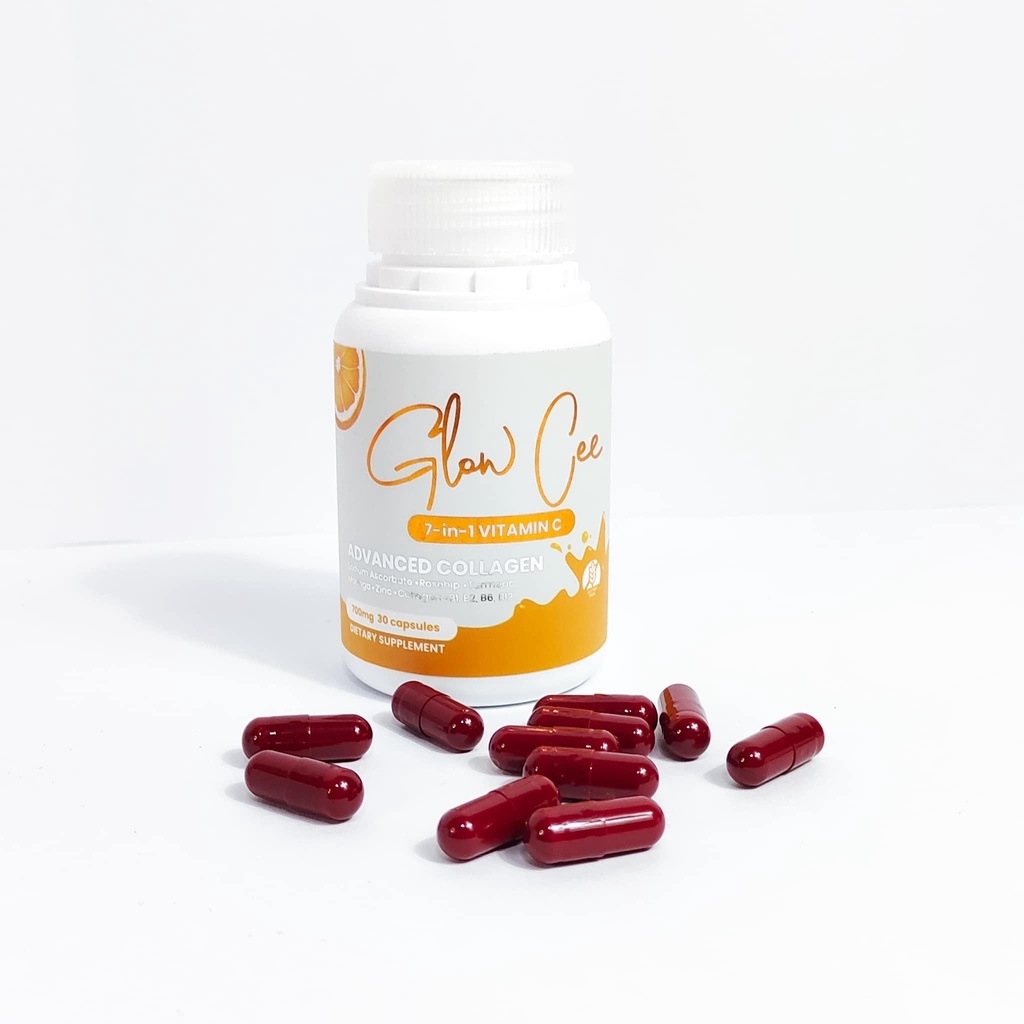 Authentic GLOW CEE 7in1 Vitamin C with Collagen/30 CAPSULES/ 60CAPSULES ...