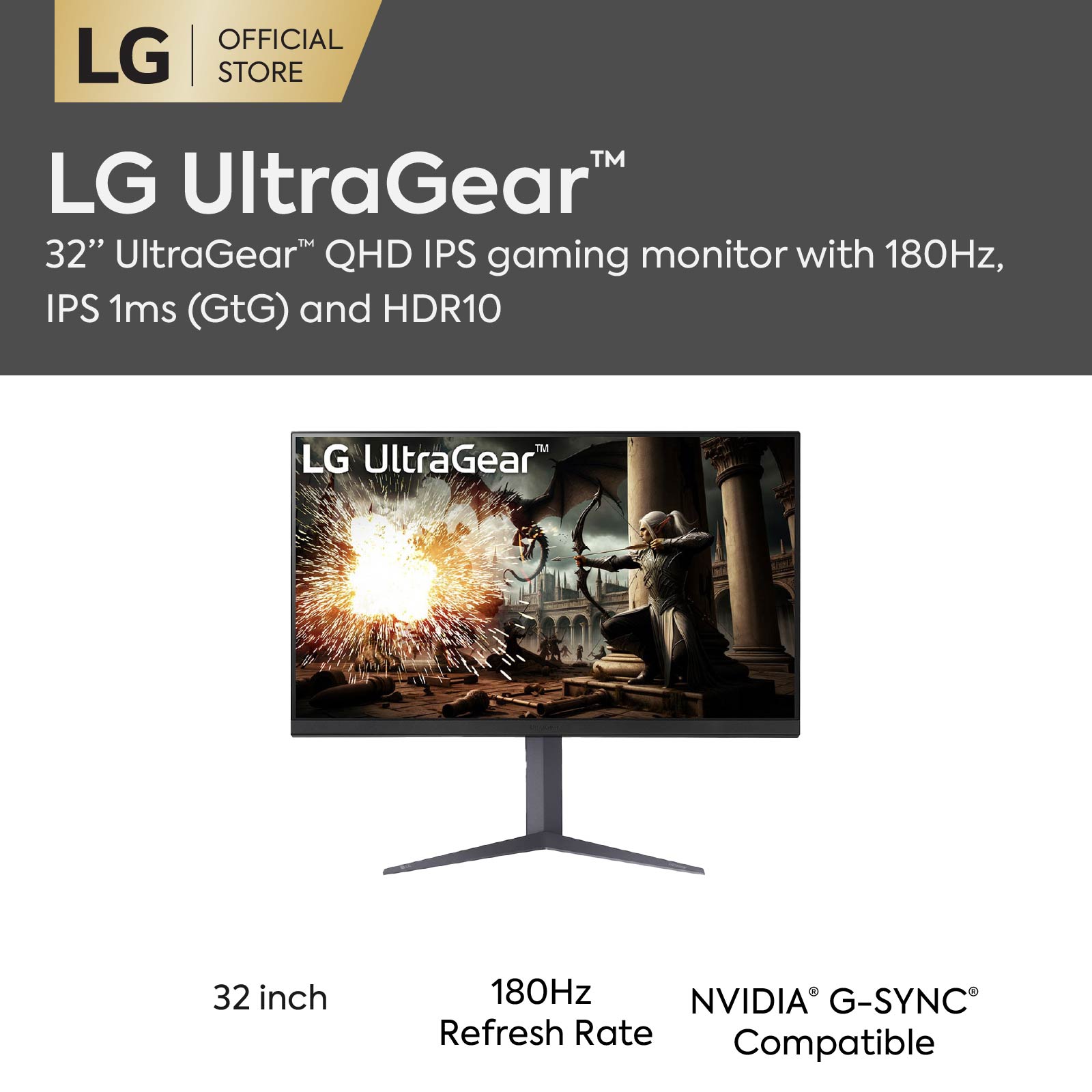 LG 32 "32gs75q IPs QHD 180Hz 1Ms HDR10 Nvidia G-SYNC & AMD FreeSync ...