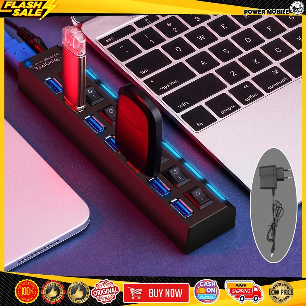 Original Usb 7 Port Hub With On / Off Switch usb Plug-in 7port Hub ...