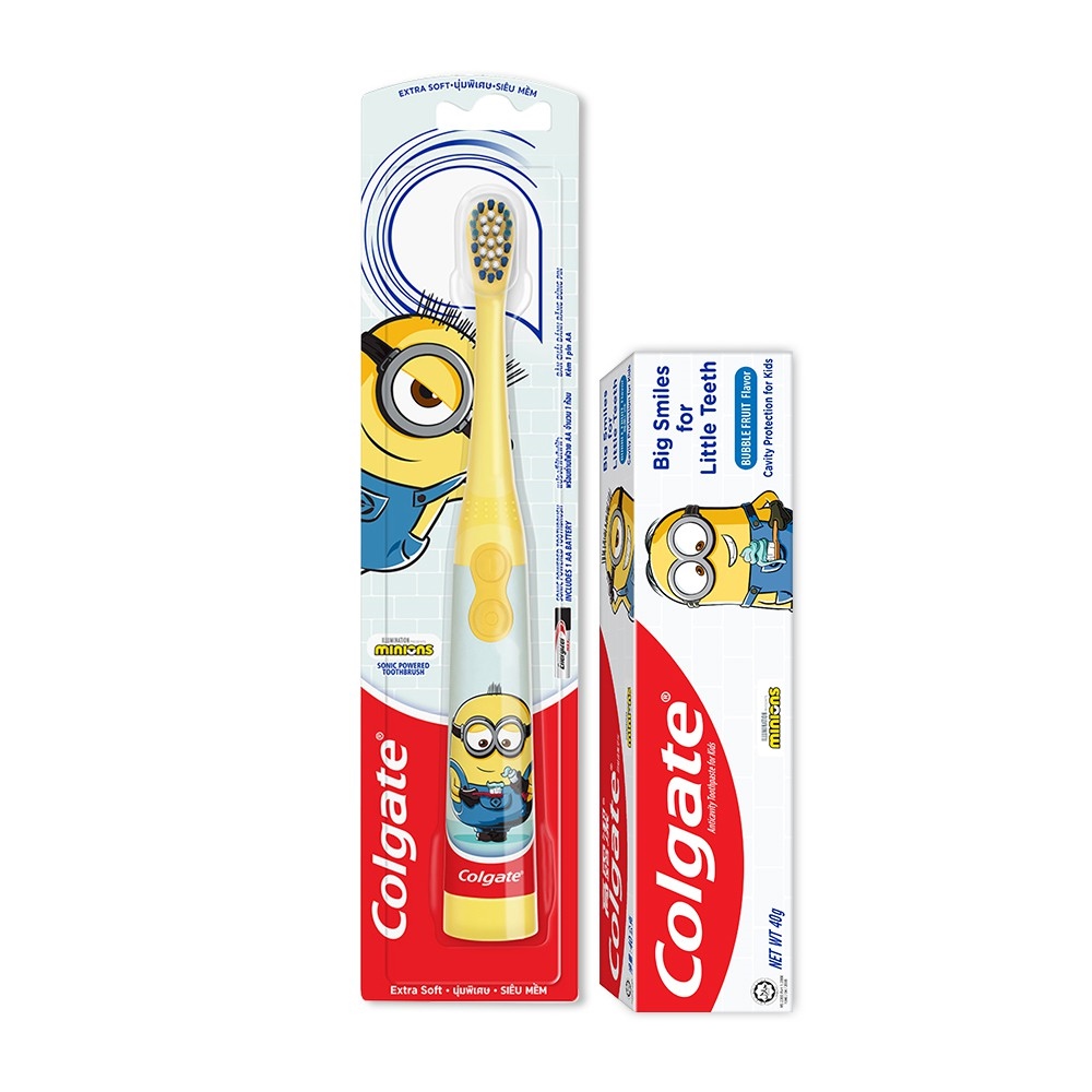 【Hot Sale】 Colgate Kids Minions Electric Toothbrush Kids' Toothpaste ...