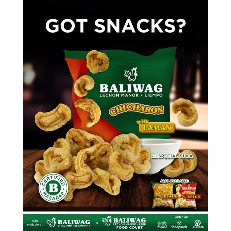 BALIWAG LECHON - Chicharon with LAMAN 2 pcs (100g) | Lazada PH