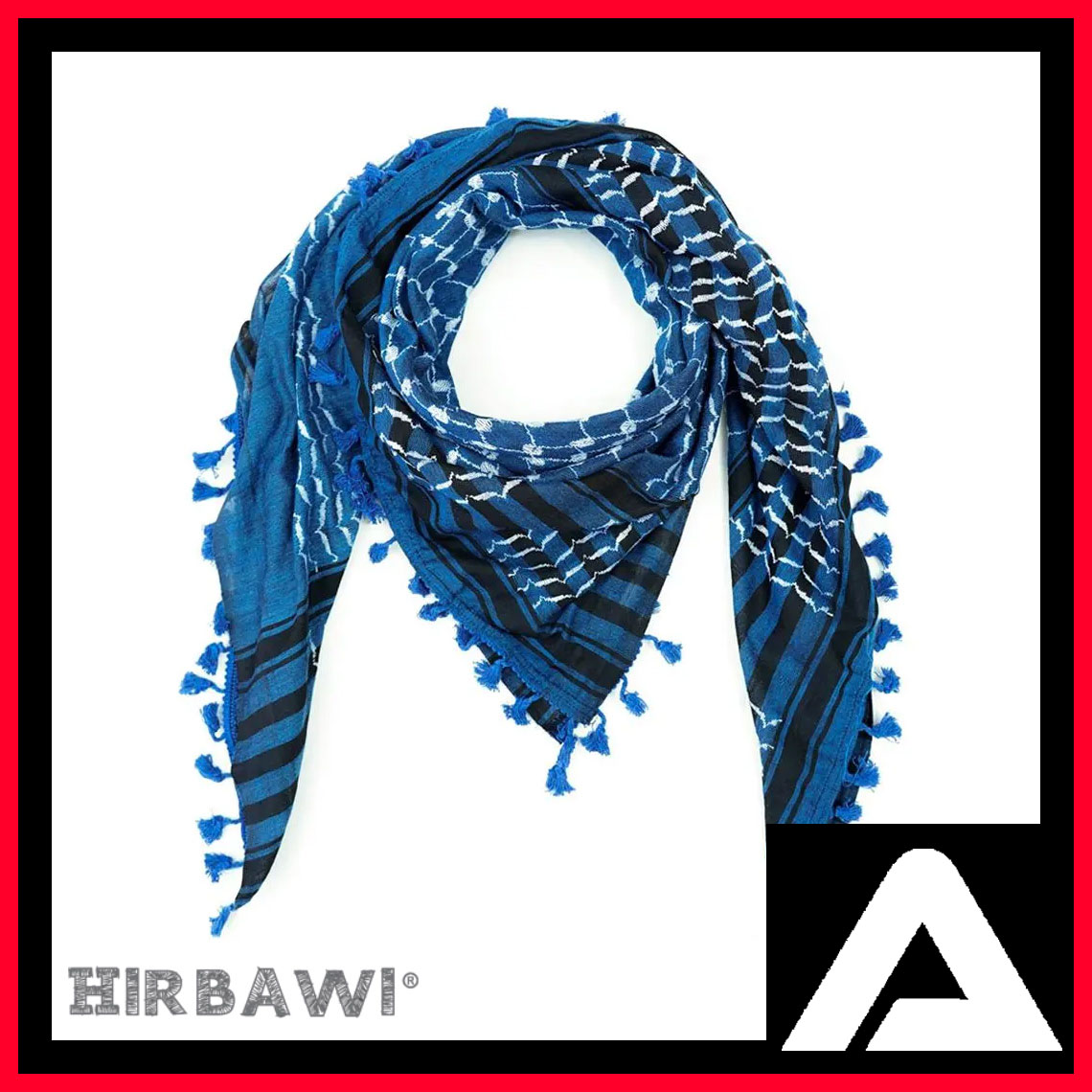 Hirbawi Kufiya - Tabariya Blue - Authentic Made in Palestine - Keffiyeh ...