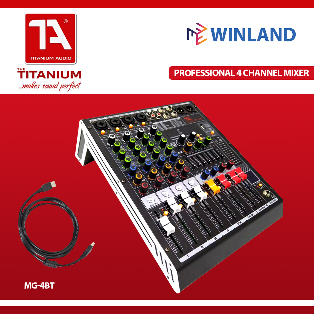 Titanium Audio by Winland Professional 4 Channel Mixer 32DSP Mixer (USB ...