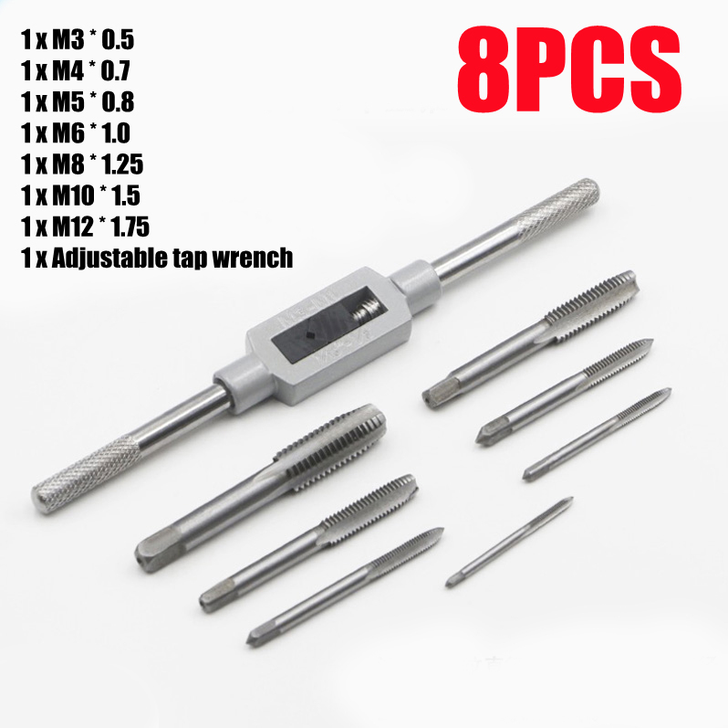 20 PCS HSS Tap and Die Set Metric Wrench Cut M3-M12 Tap and Die Set Metric Hand Threading Tool ...