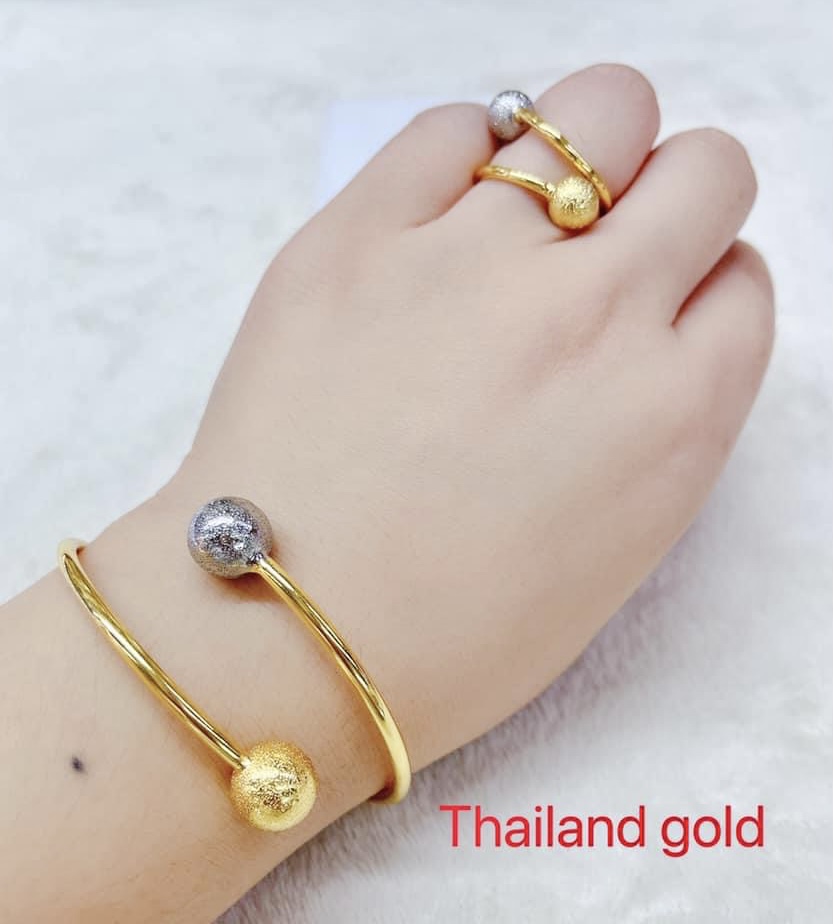 18K Bangkok Goldmix Bangle and rings sets | Lazada PH
