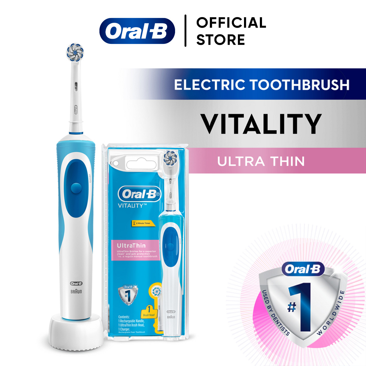 Oral-B Electric Toothbrush Vitality Gum Care Powered by Braun (Assorted ...