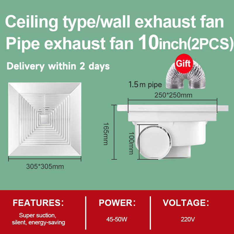 YOWXII🔥 Exhaust fan 12/10/8/6 "inch Ceiling exhaust fan/Wall mounted ...