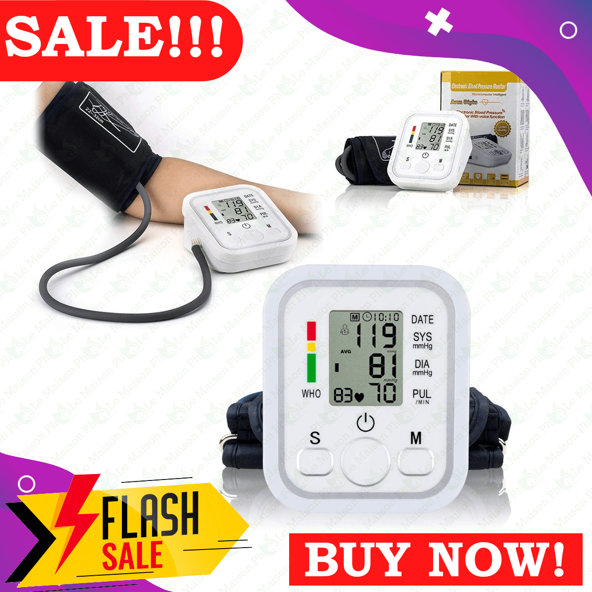 Original Portable Accurate Electronic Digital Automatic Upper Arm Blood ...