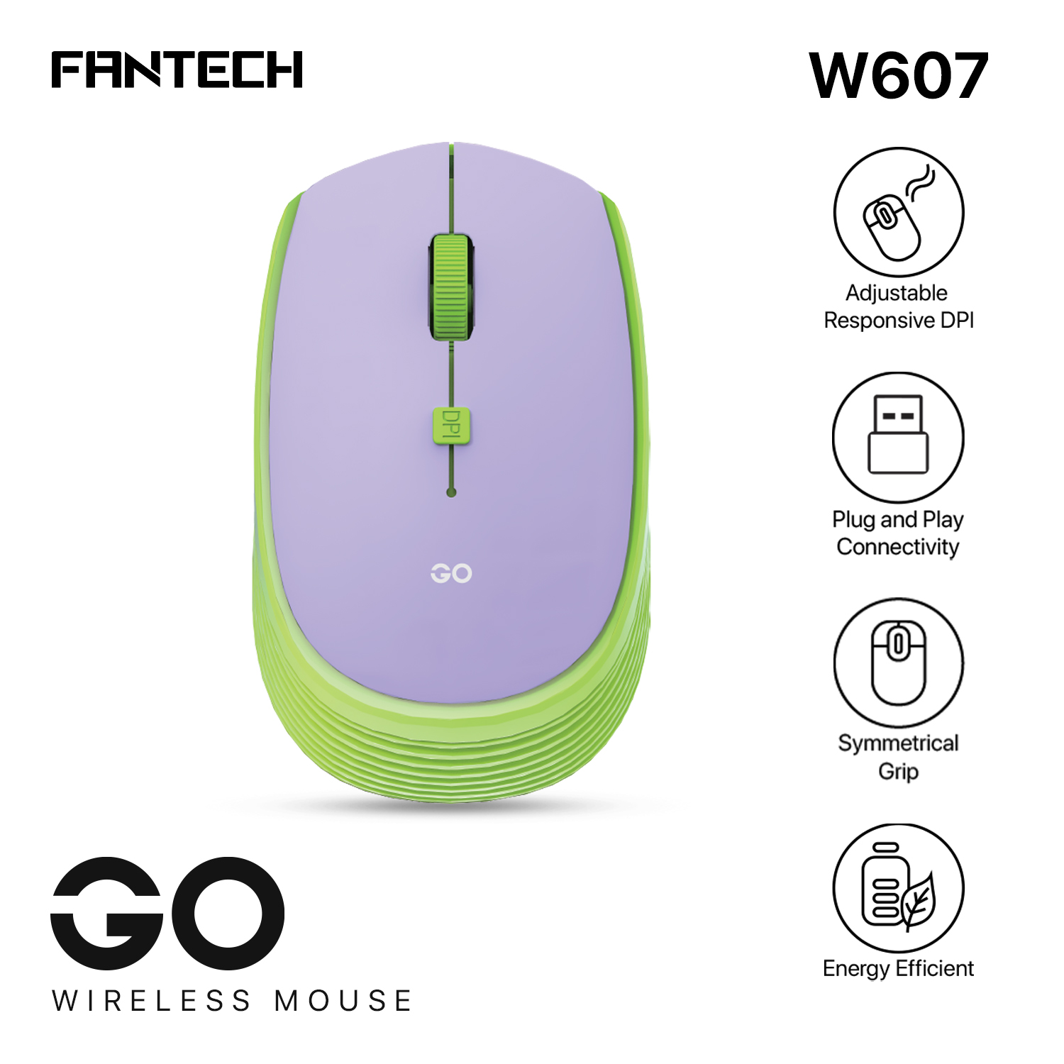 Fantech GO W607 Wireless Office Mouse Plug and Play Connectivity With ...
