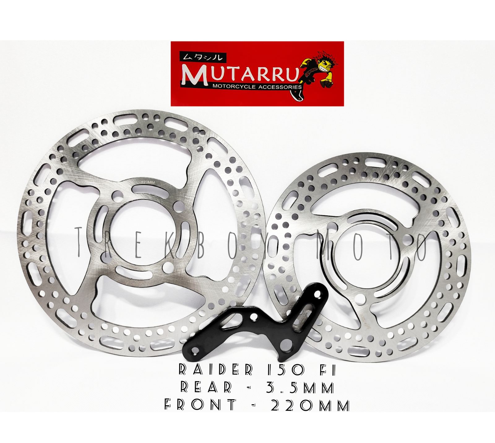 Mutarru Lighten Disc for Raider 150 fi - FRONT 220mm & REAR 3.5mm with ...
