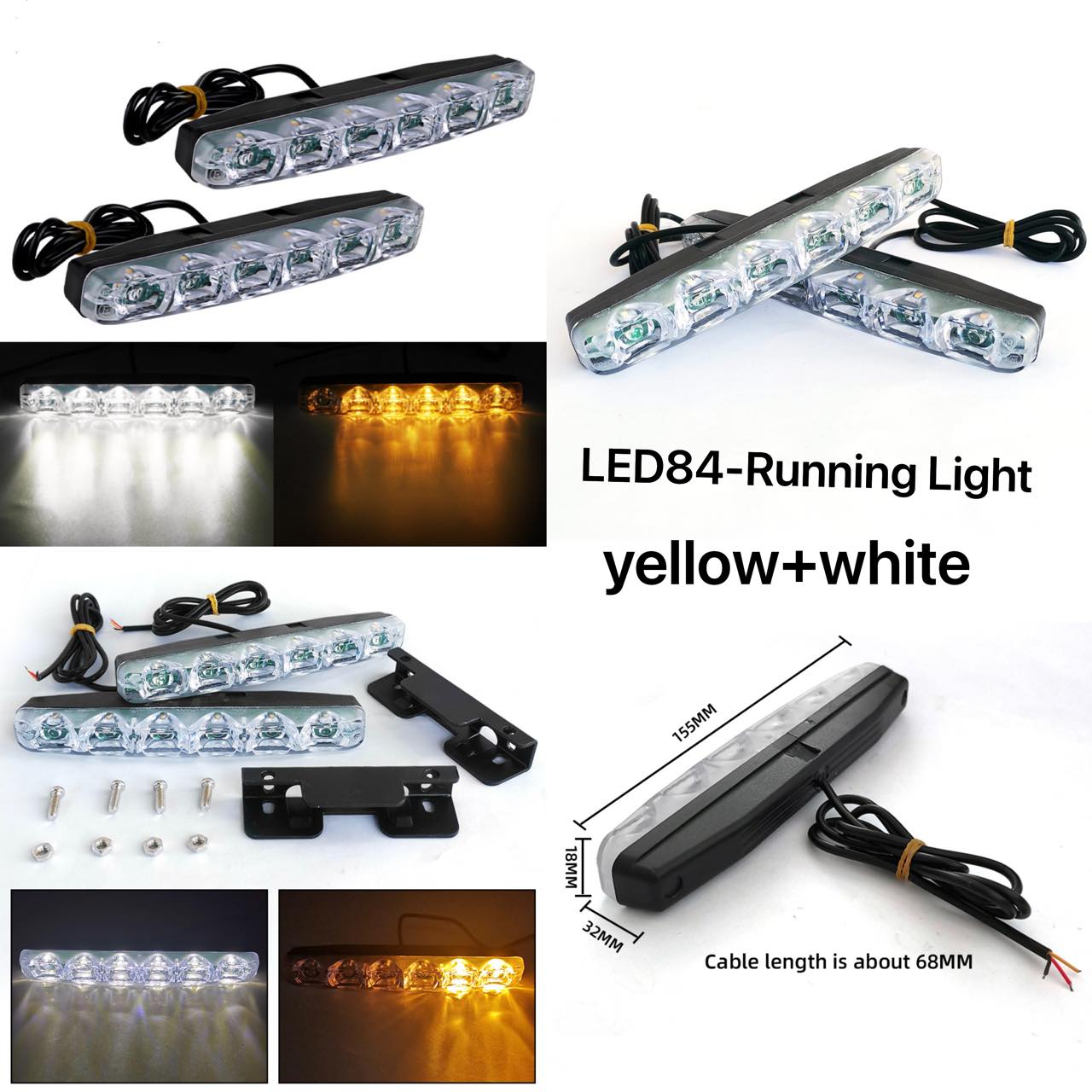 1 pair motorcycle car fog driving fog driving lights headlights white ...
