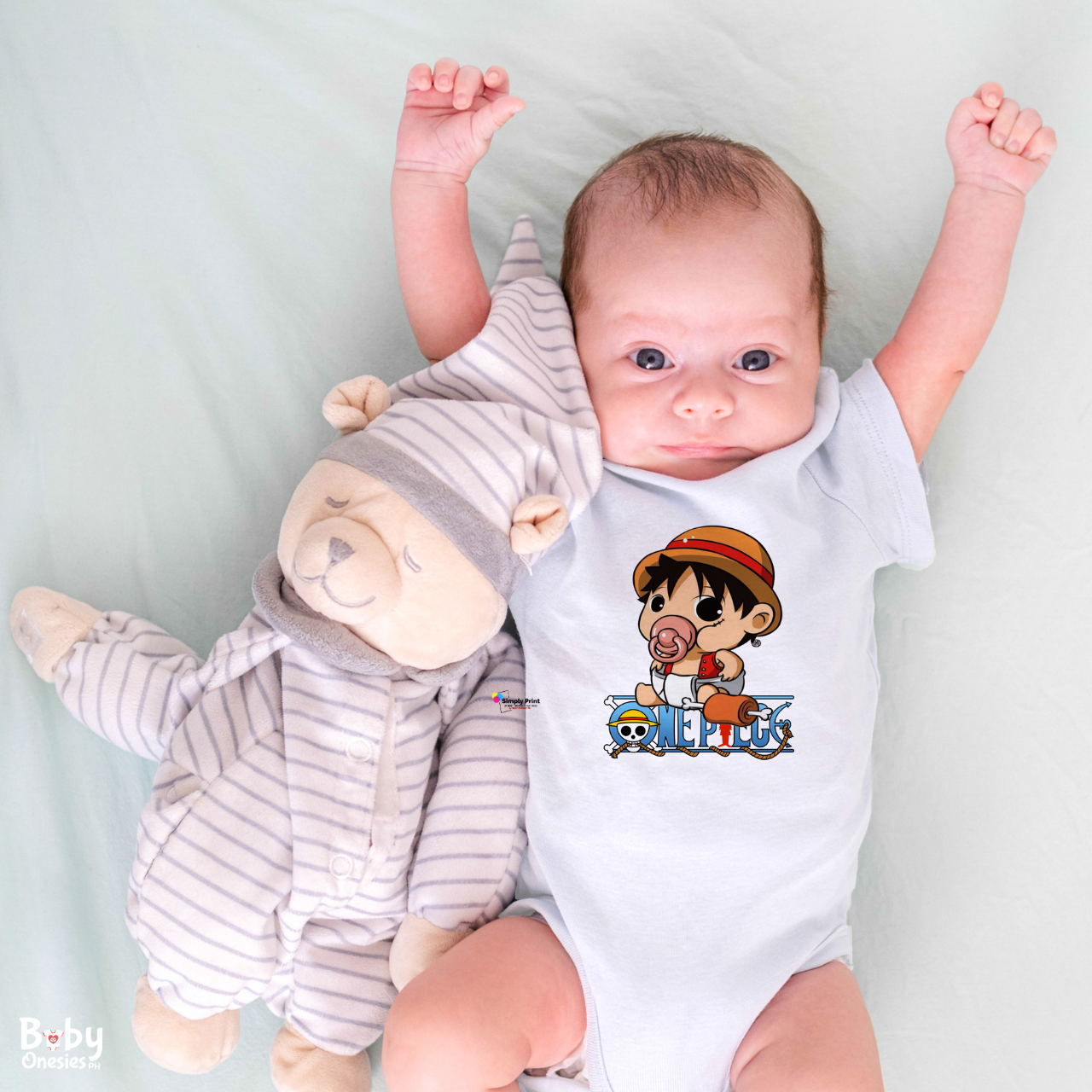 Baby Onesies PH Luffy One Piece Chibi Anime Baby Onesie 0-12 months ...