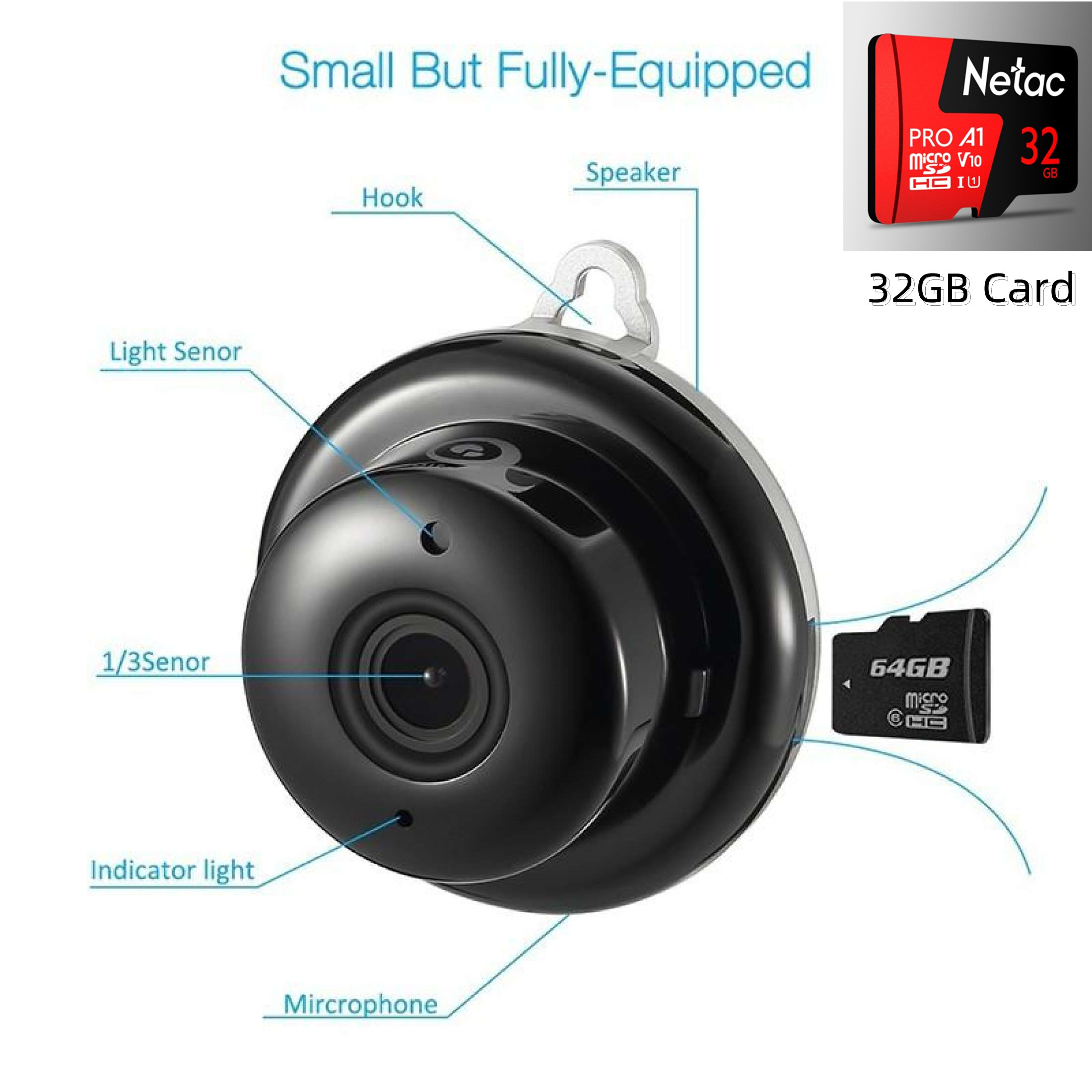 【BELUGA】Mini HD 1080P Night Vision Two-Way Audio Home Monitor 3D ...