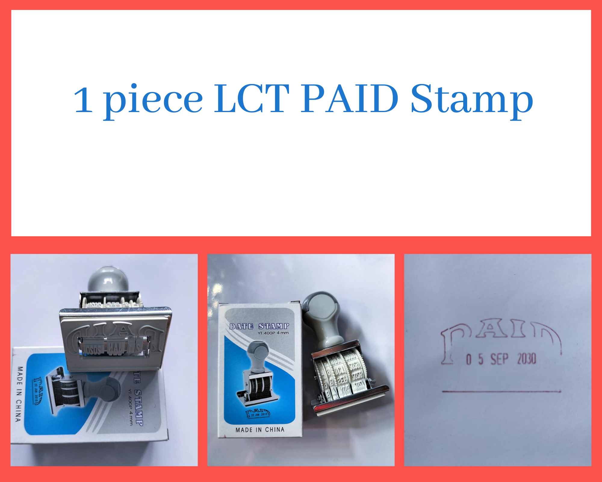 1 Piece LCT Numbering/PAID/RECEIVED Stamp | Lazada PH