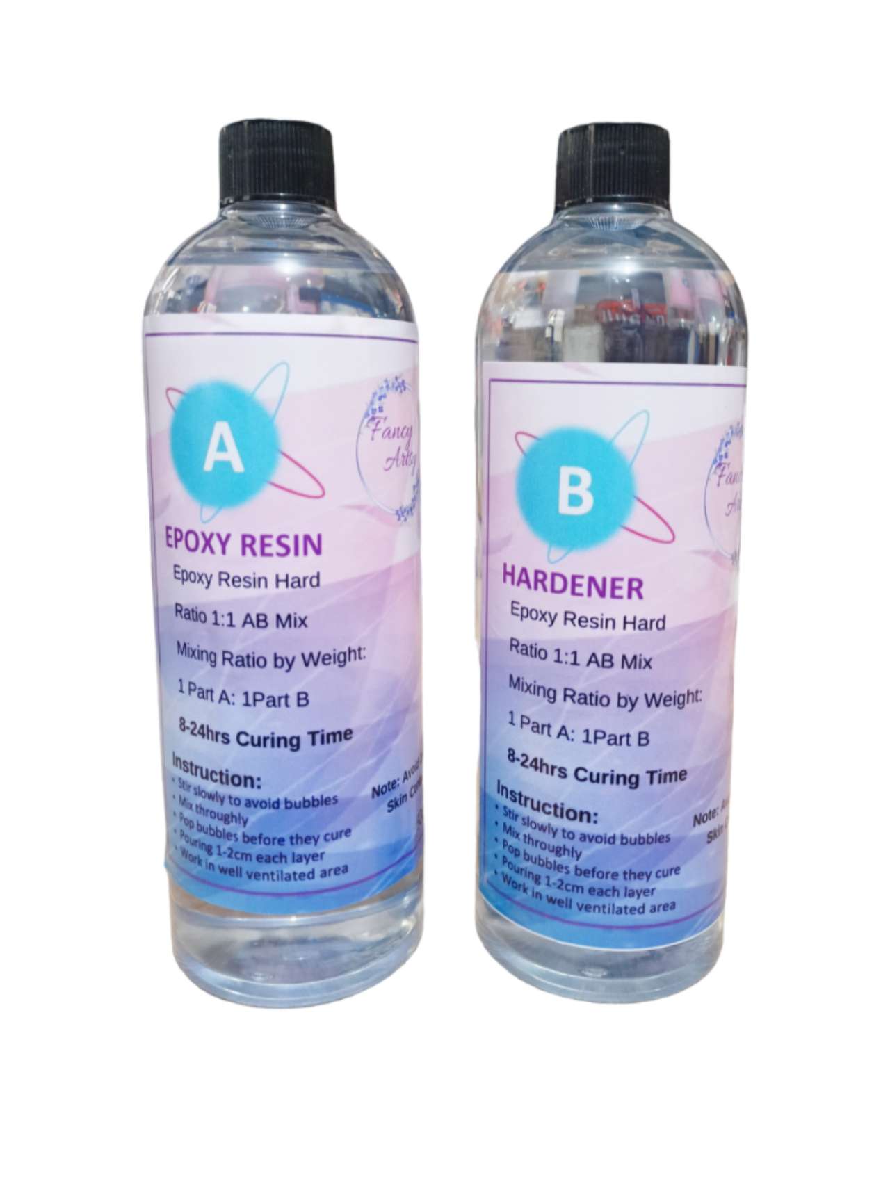 1:1 Ratio Fast Curing Epoxy Resin Crystal Clear Kit for Art Jewelry Crafts Coating Clear Cast ...