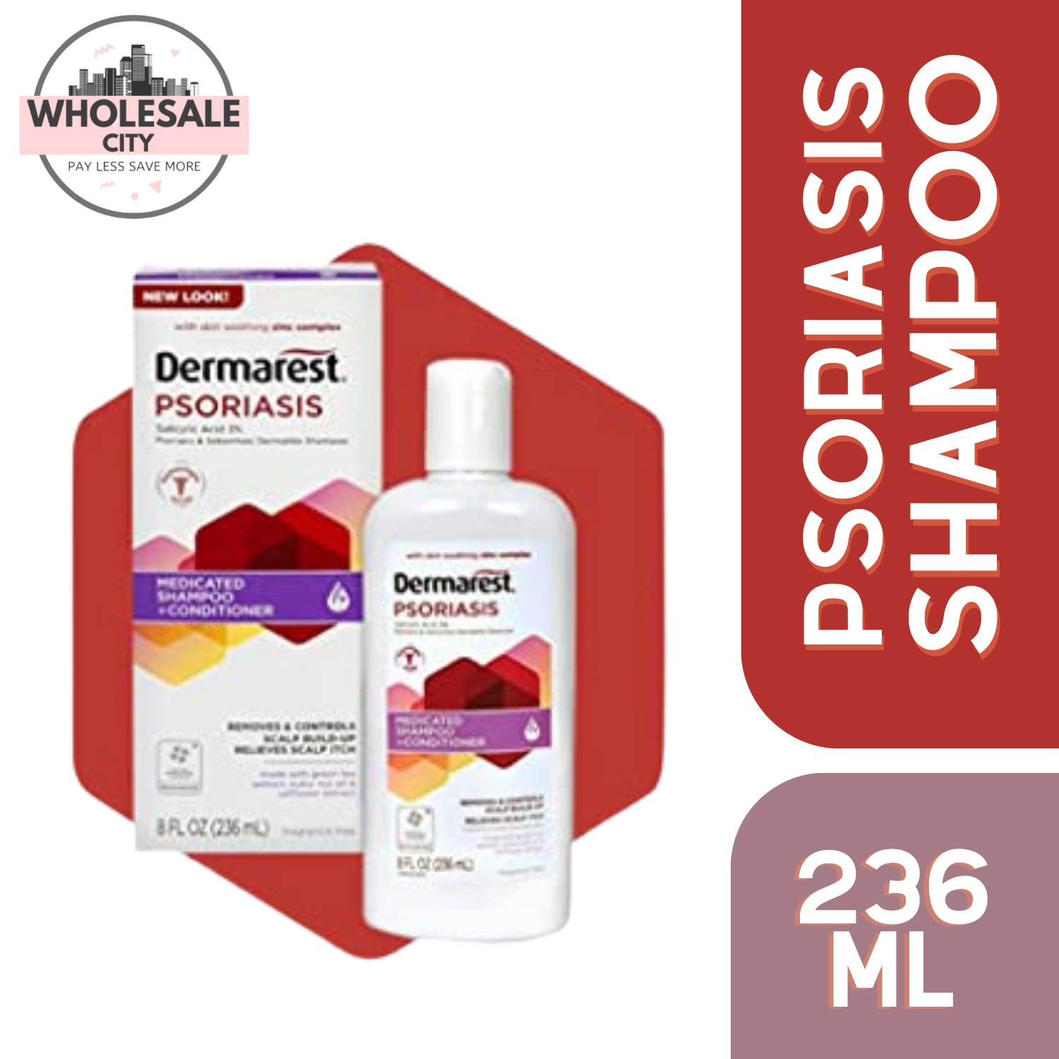 Dermarest Psoriasis Medicated Shampoo and Conditioner, Unscented ...