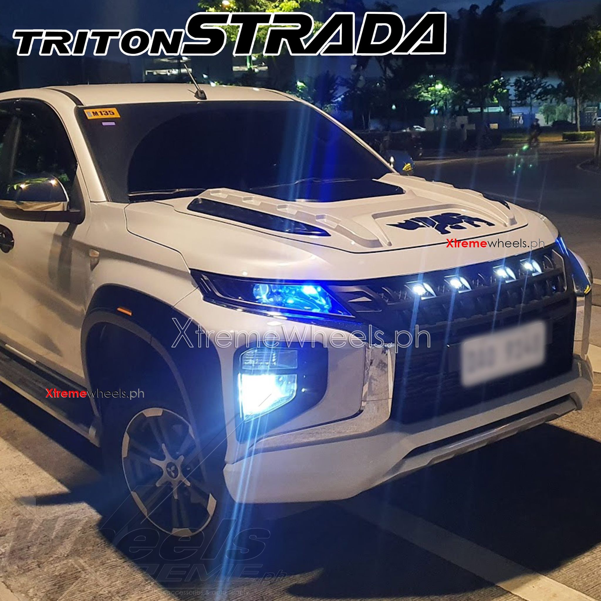 Mitsubishi Strada 2019-2023 with Led White light Front Bumper Grill ...