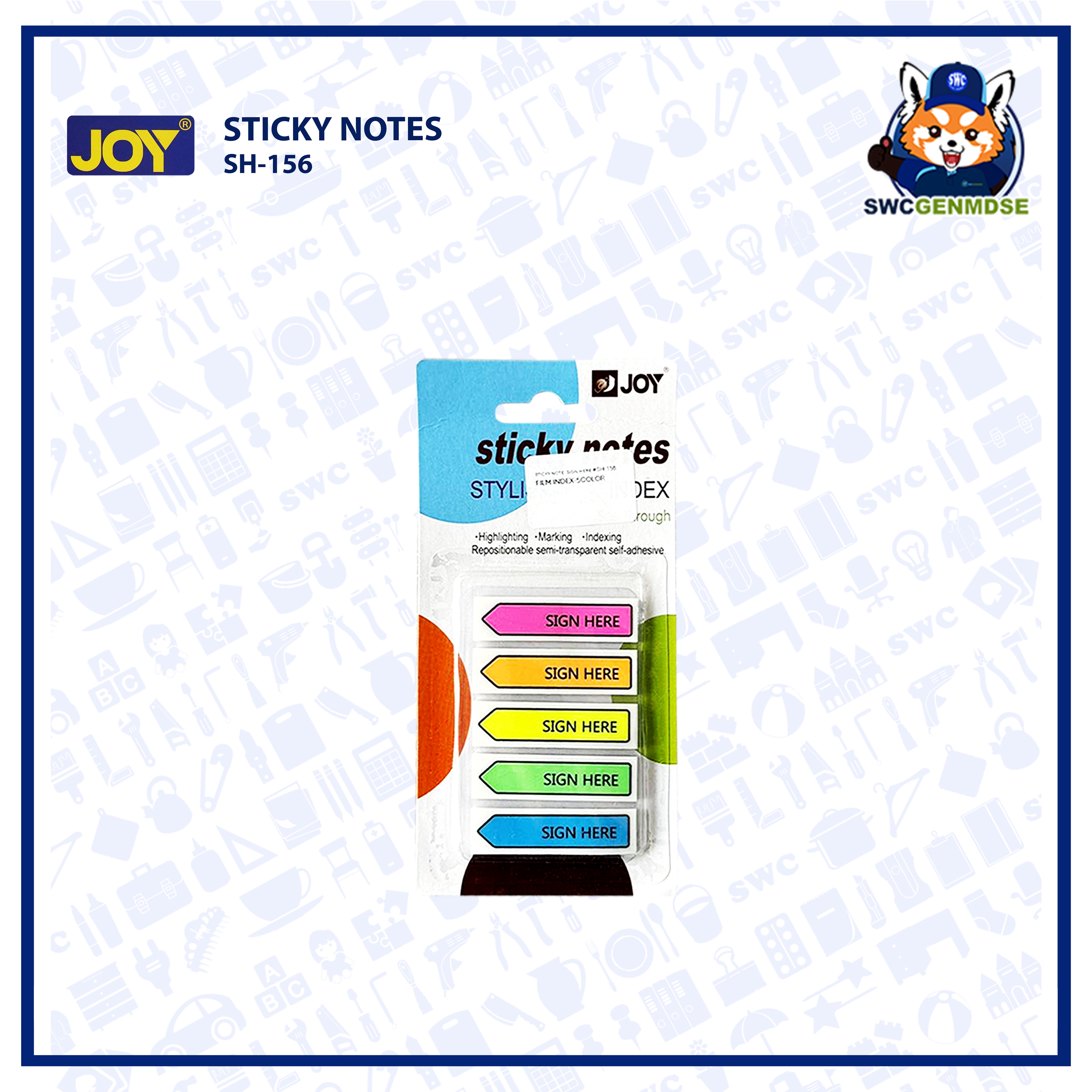 JOY Sign Here Sticky Notes | Stylish Film Index | See Through | Lazada PH