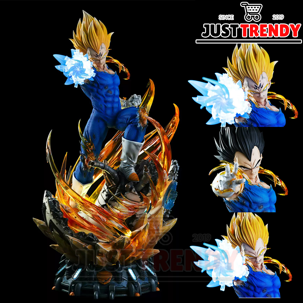 Vegeta Dragon Ball GK with LED Lamp Lights three Replaceable Head PVC ...