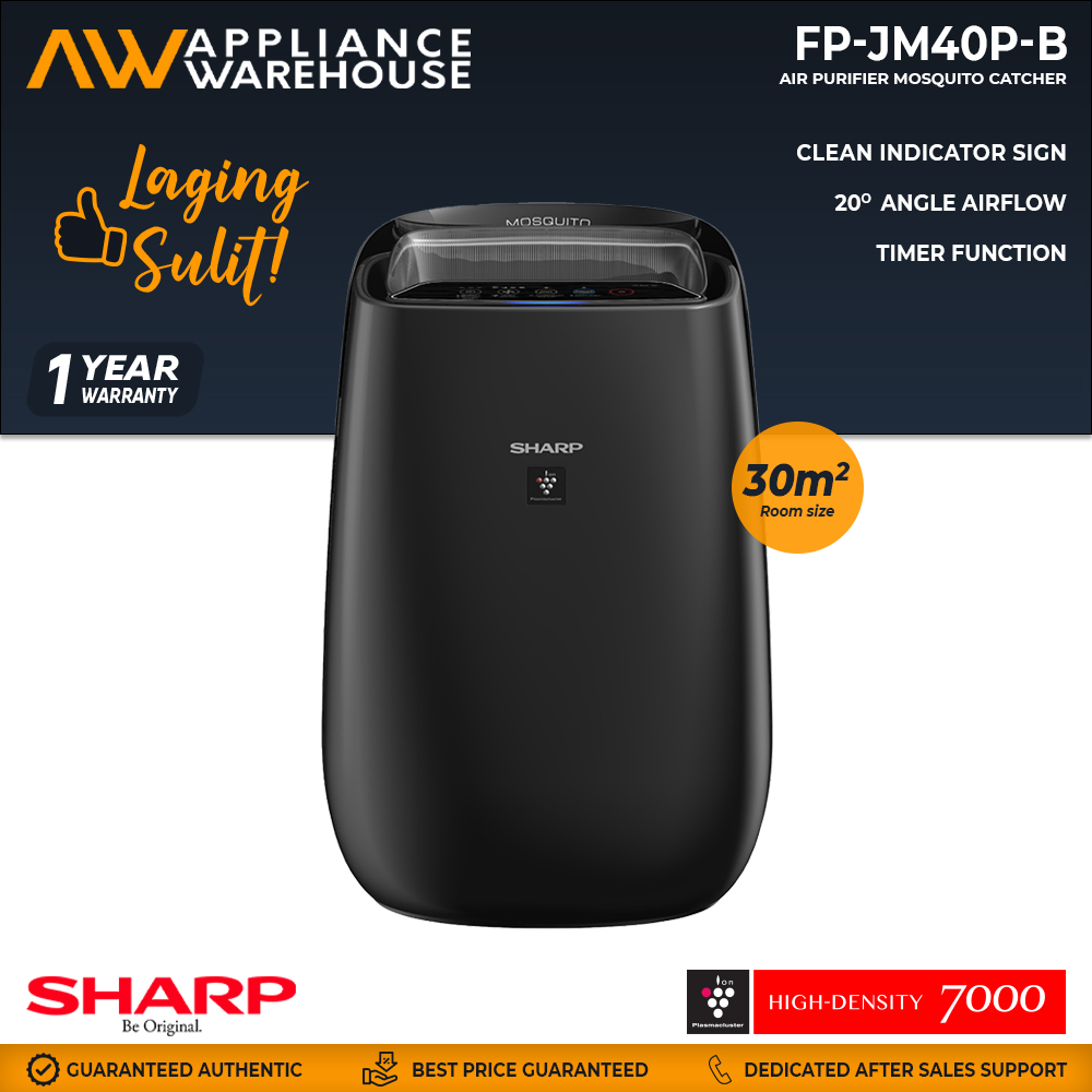 Sharp FP-JM40P-B Air Plasmacluster Air Purifier with Mosquito Catcher ...