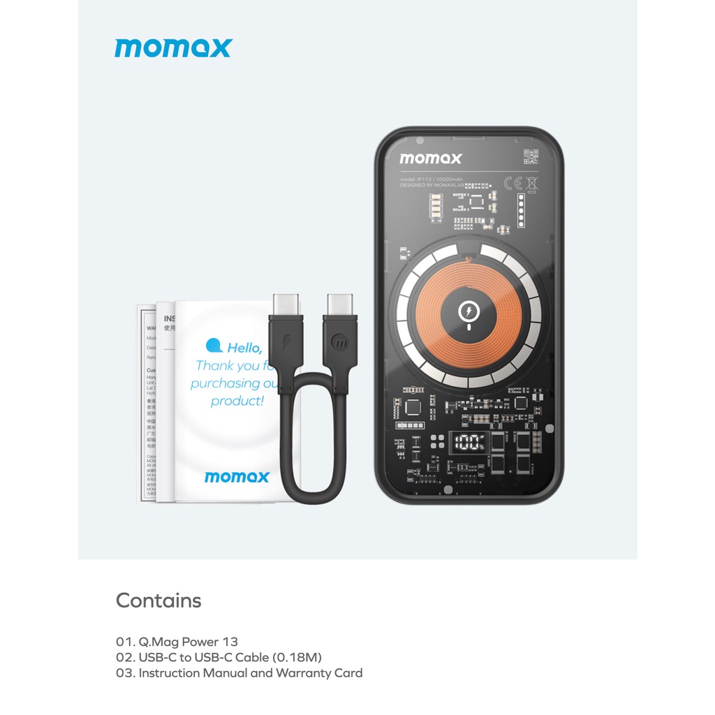 Momax Q.MAG POWER 13 10000mAh Magnetic Wireless Charging Power Bank ...