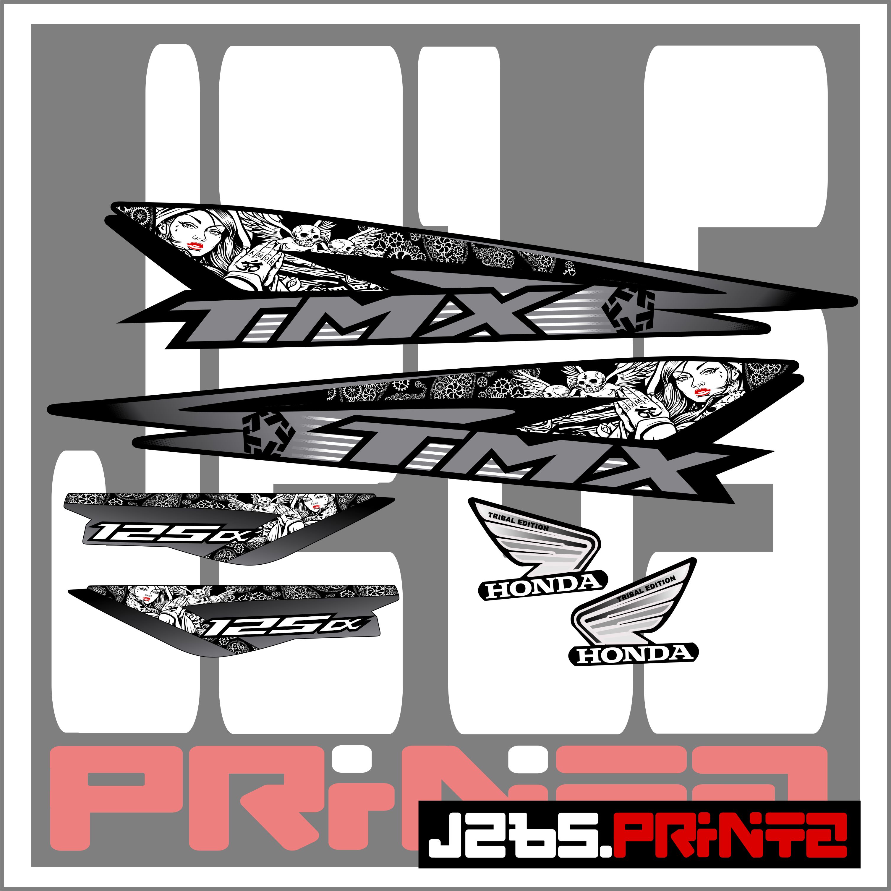 J2BS | TMX 125 HIGH QUALITY DECALS STICKER TRIBAL NO FADE RAIN OR SHINE ...