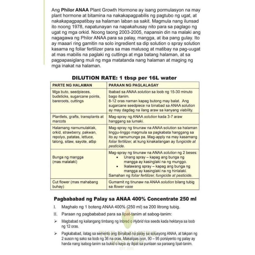 ANAA 400 Concentrate 250mLimproved rooting growth hormone guaranteed ...