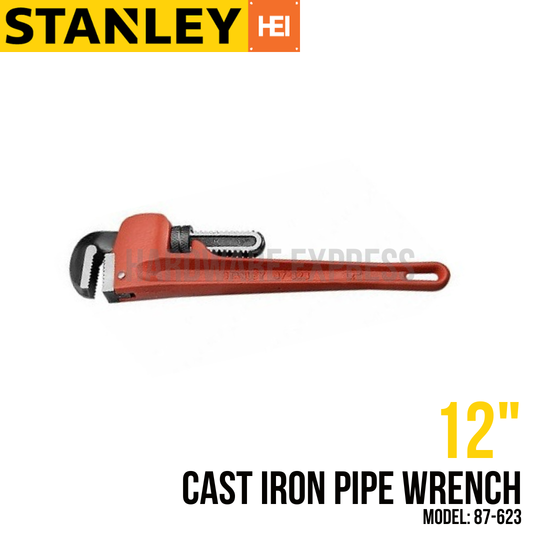 Stanley Cast Iron Pipe Wrench Heavy Duty 6" / 8" / 10" / 12" 87-620 87 ...