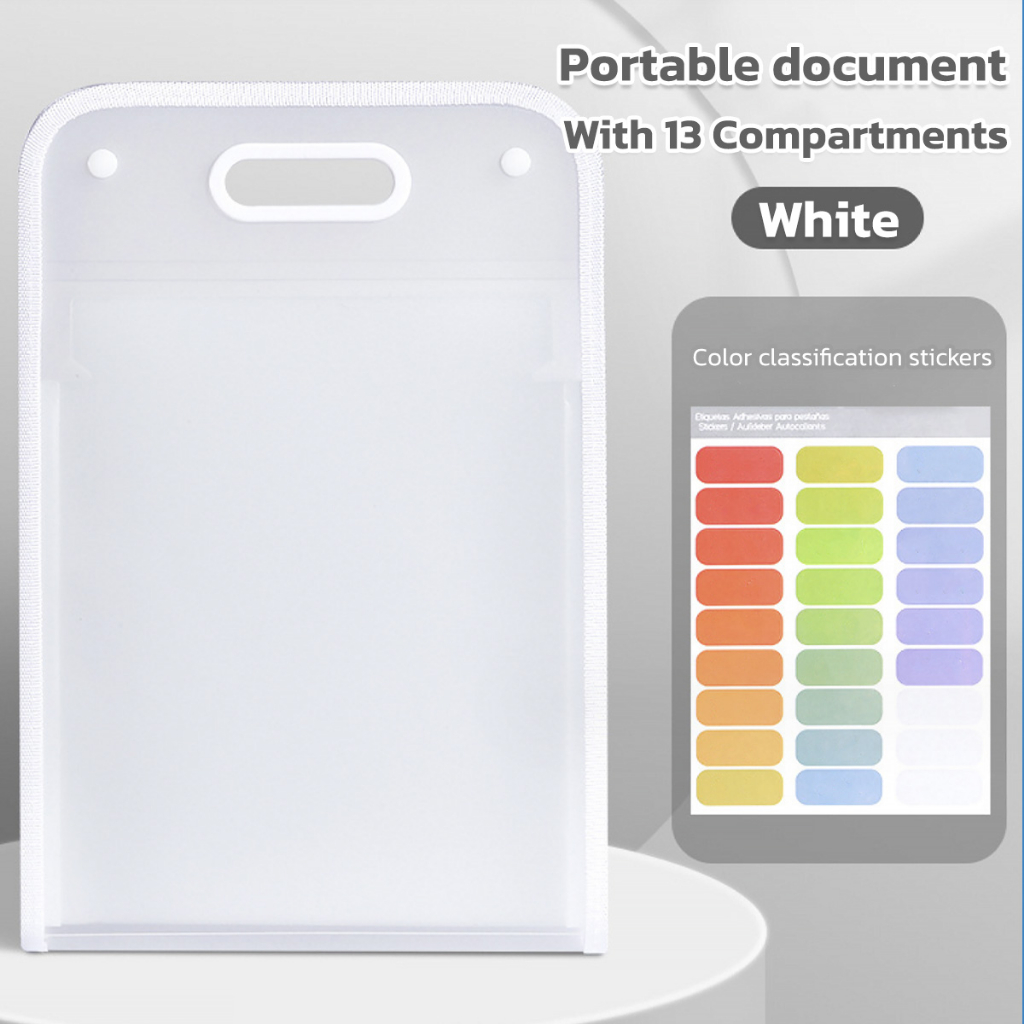 TORAS Folder File Organizer Expanding File Folder Clear Book 13 layer ...