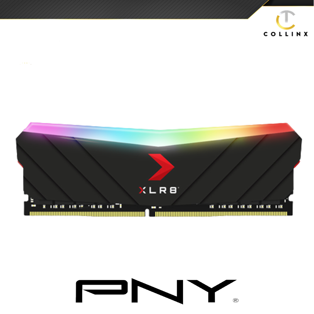 PNY 16GB XLR8 DDR4 3200/ 3600Mhz Black / white RGB U-DIMM (8GB x 2 Kit ...