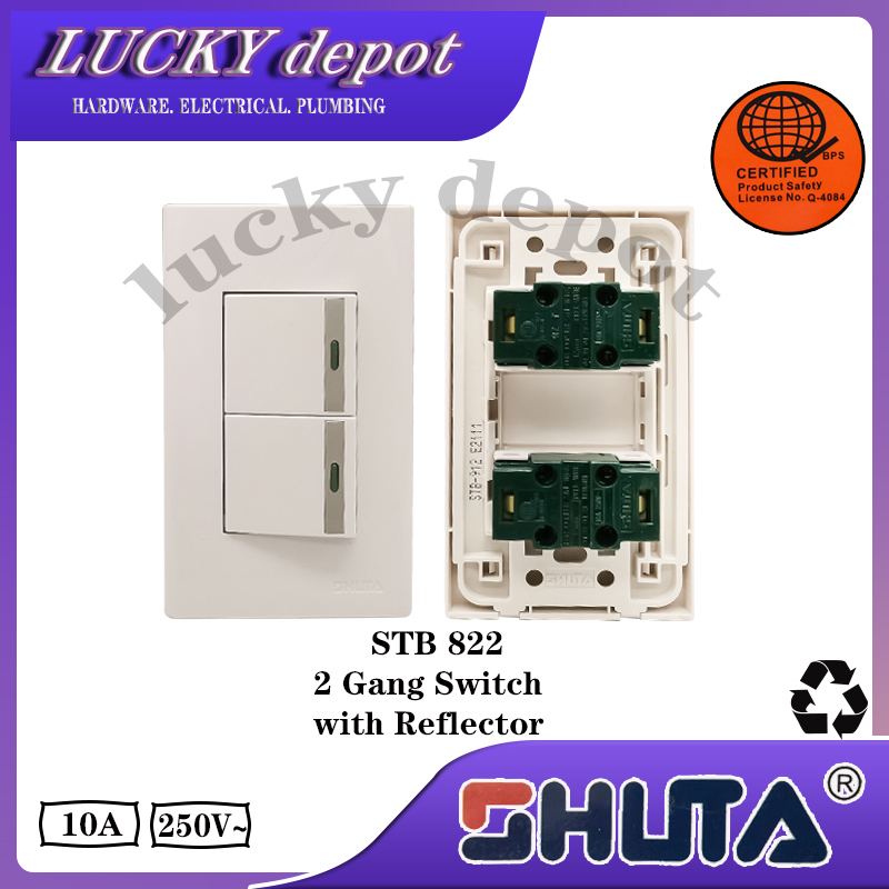 (SHUTA) WIDE SERIES SWITCH W/ REFLECTORIZE STB 821/822/823 (1GANG/2GANG ...