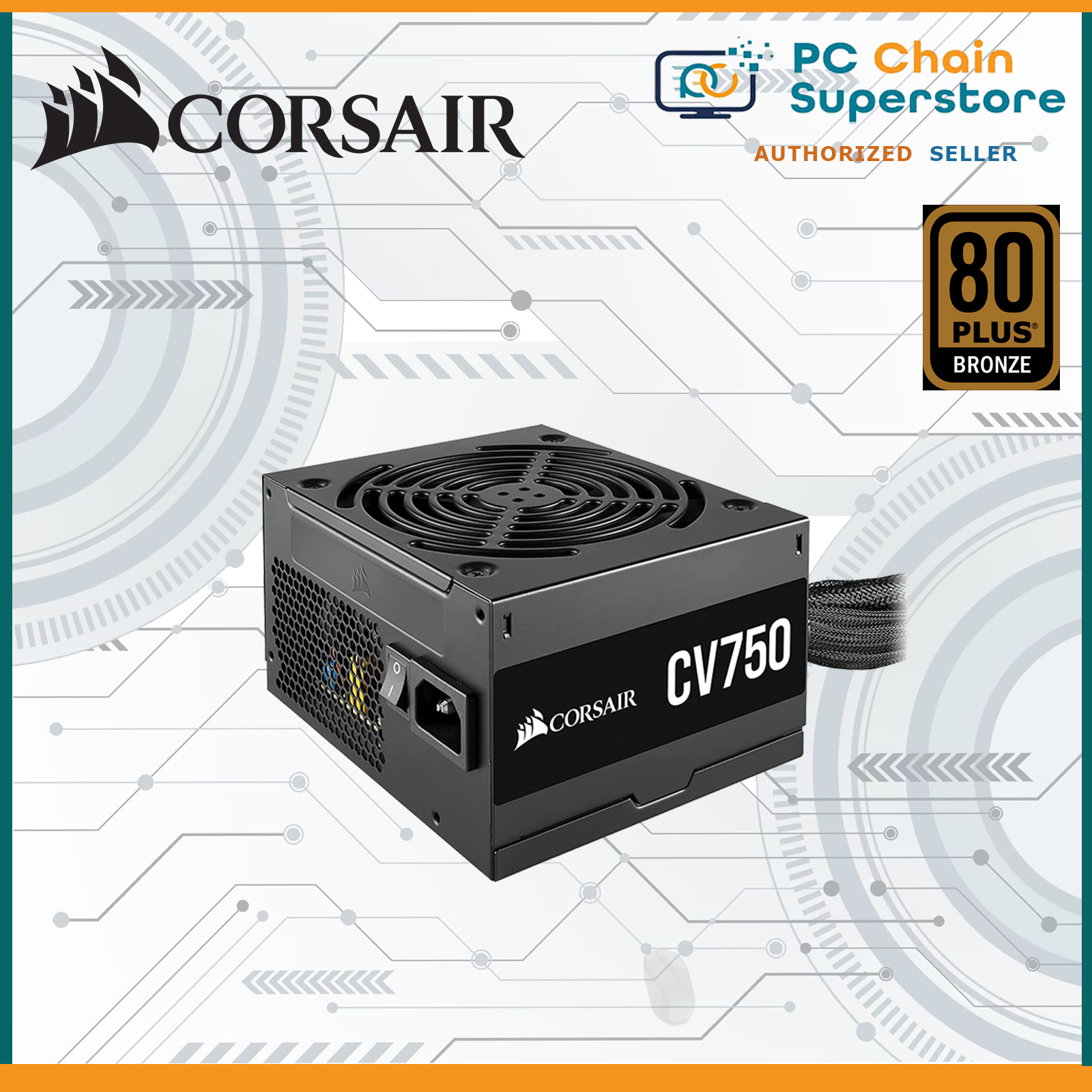 Corsair CV750 / CX750 750w 80+ Bronze Certified PSU Power Supply ...